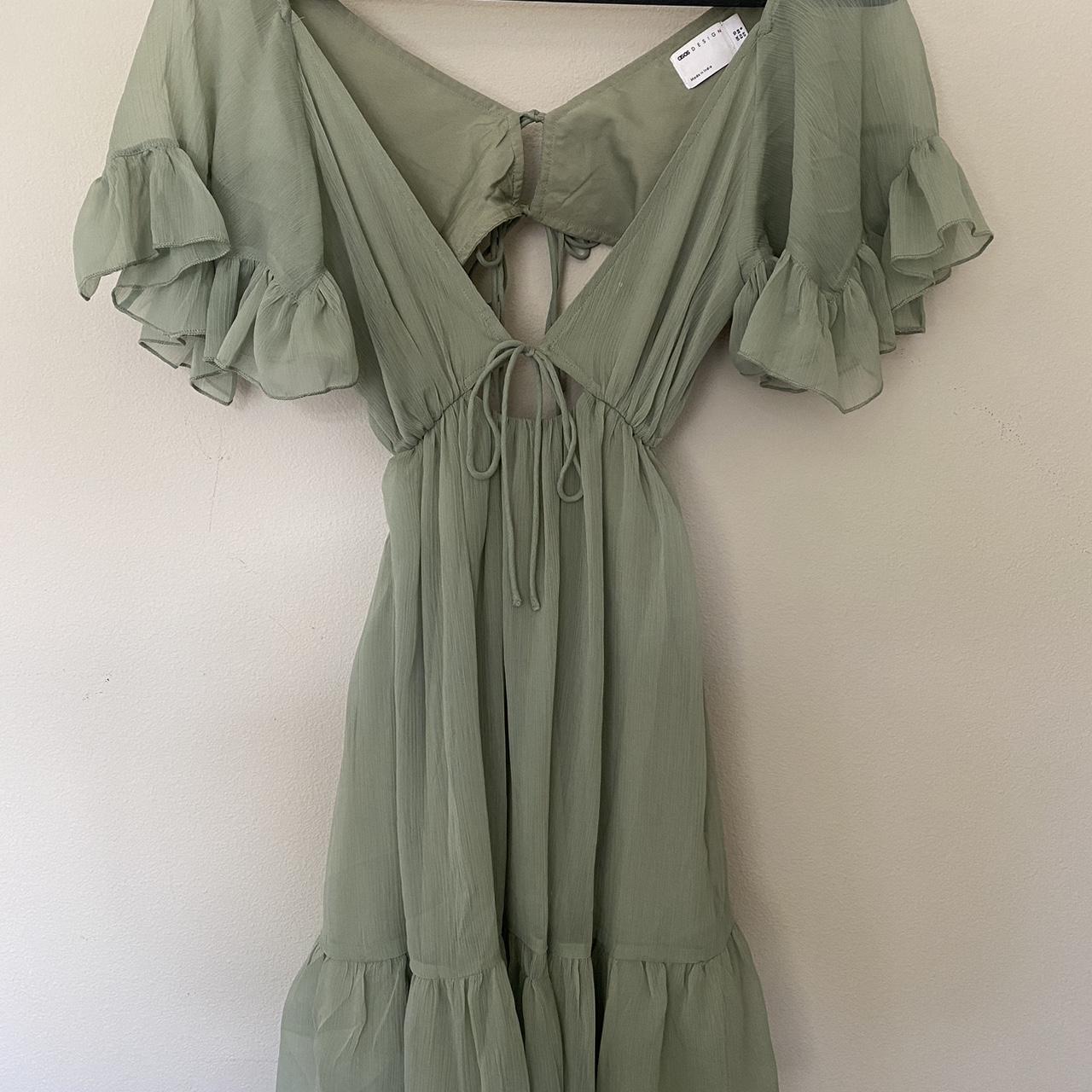 ASOS sage green summer dress size 6! - Depop