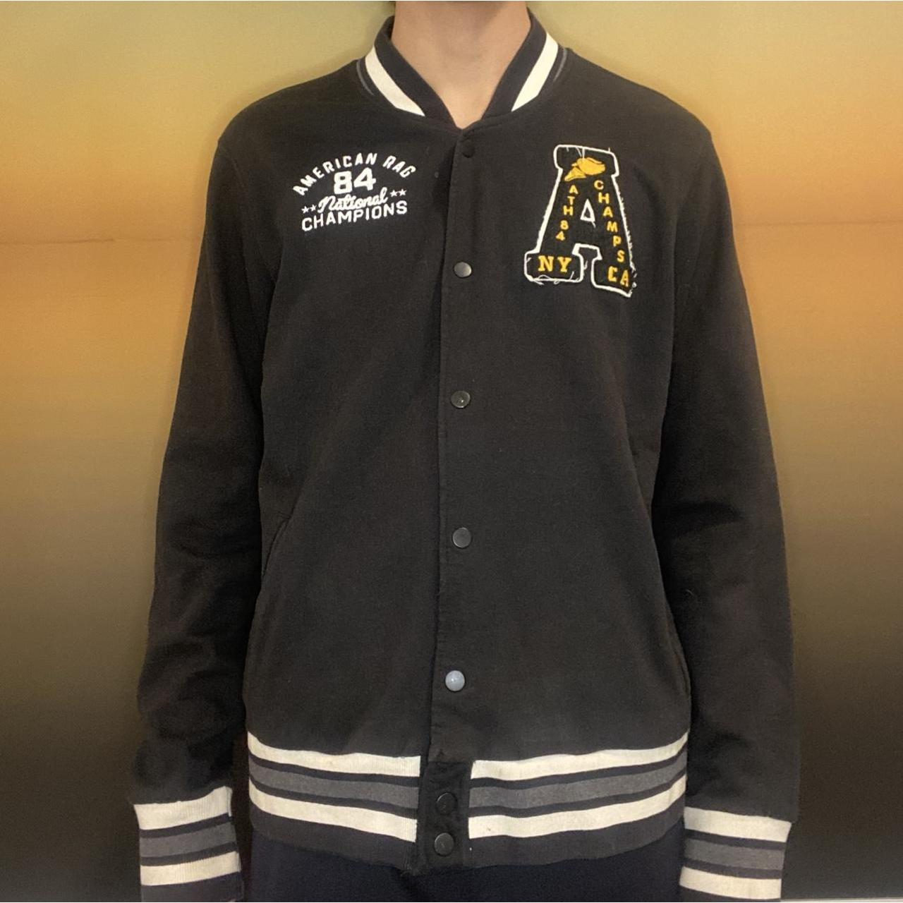 American Rag Cie Men's Black and Grey Jacket | Depop