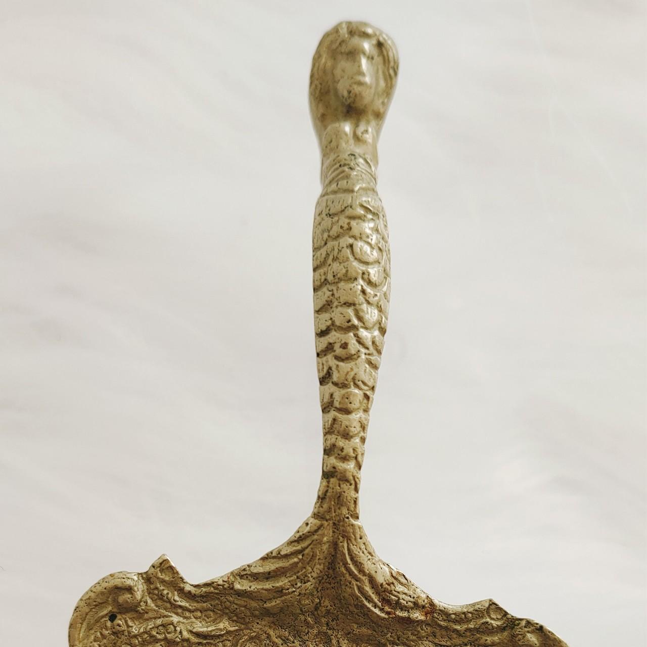 Rare Antique Mermaid design handle solid Metal... - Depop