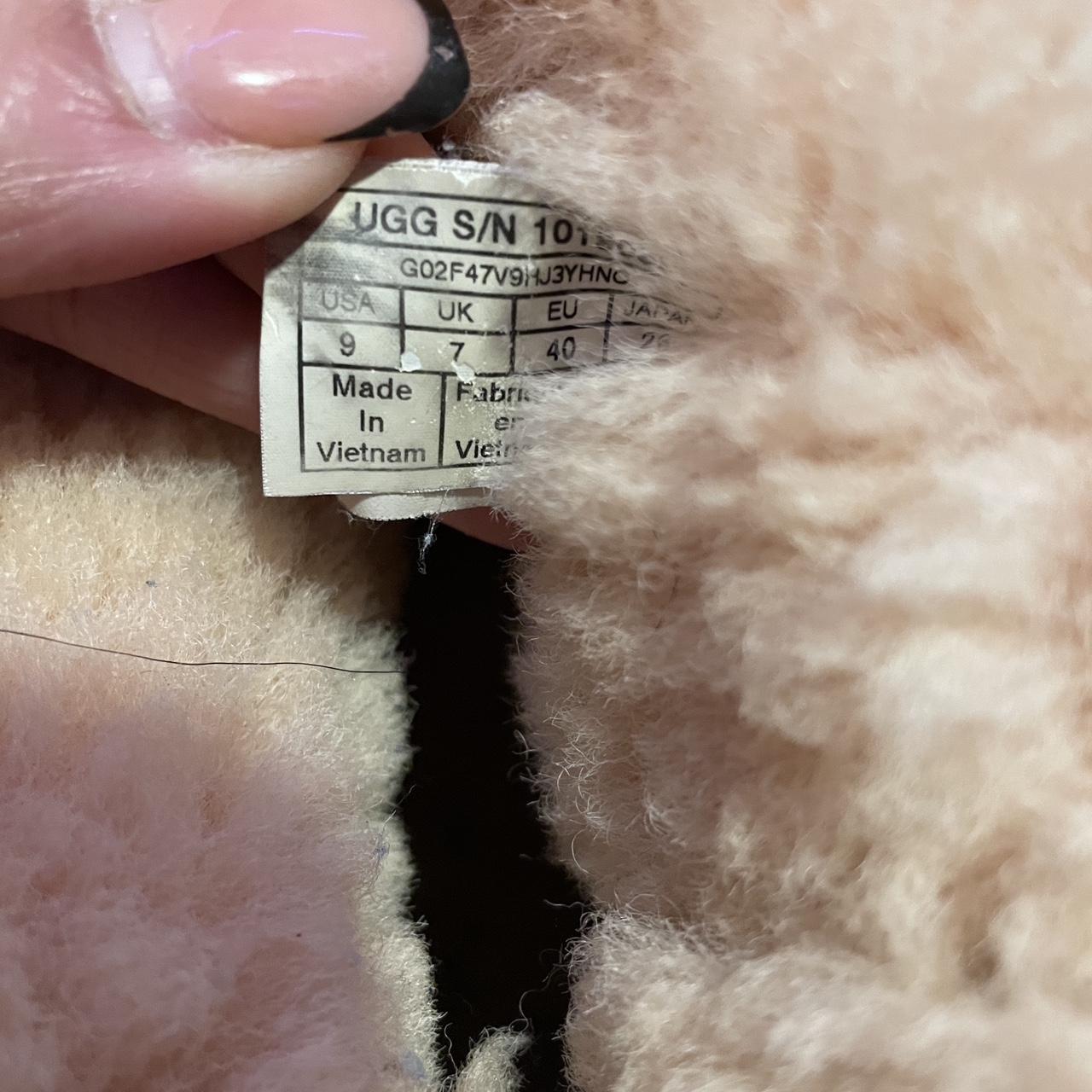 cute pink/beige coquette uggs with 1 ribbon size 9 - Depop