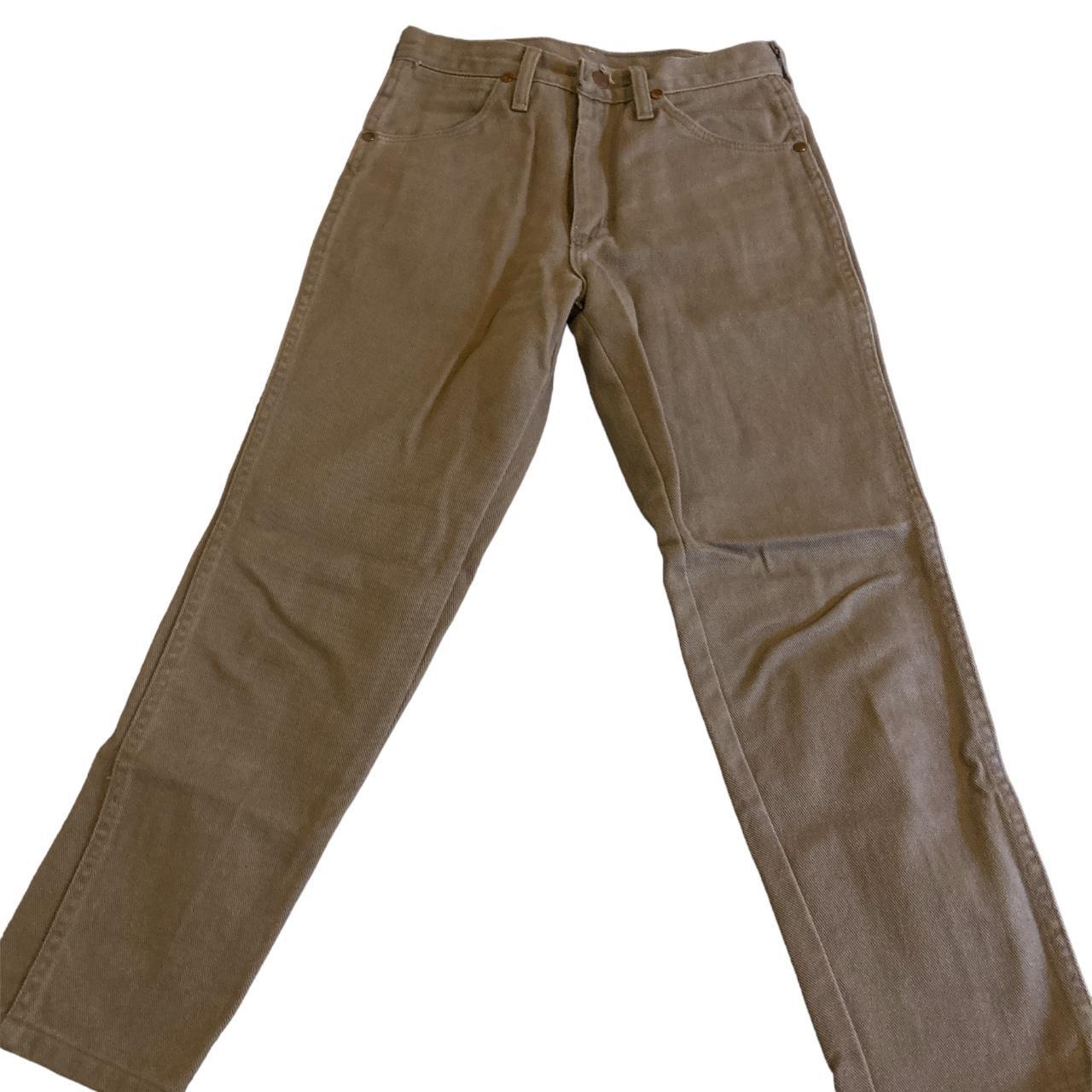 light brown/tan wrangler denim jeans - modified for... - Depop