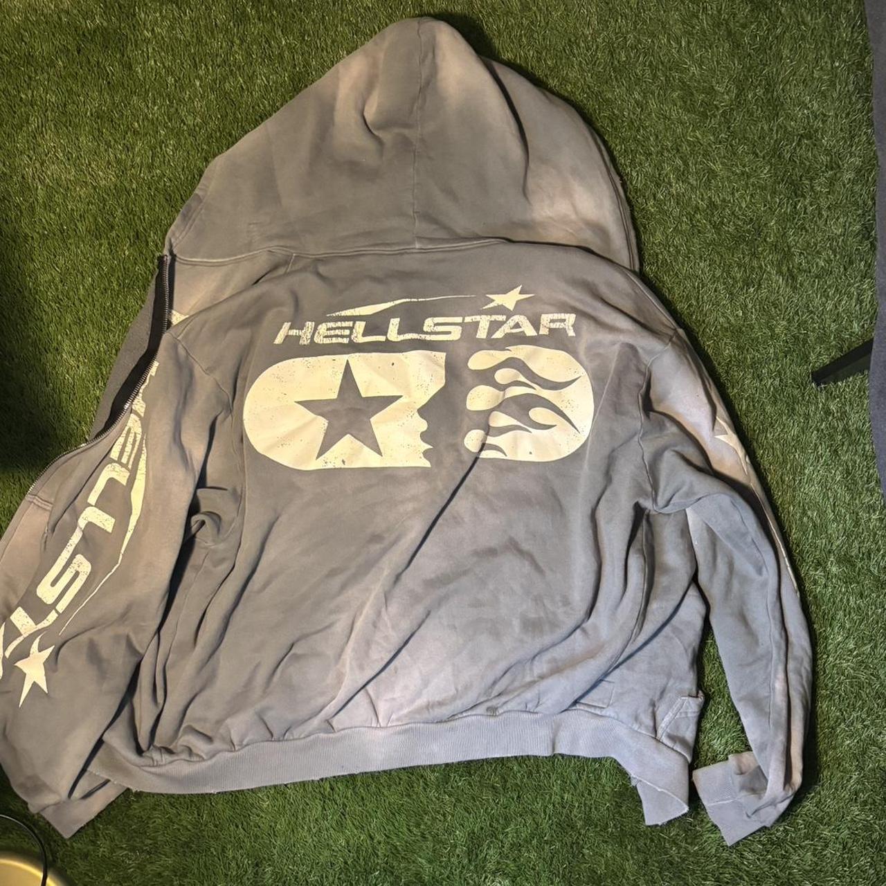 Gray Vintage Hellstar zip up No flaws Size xl | Depop