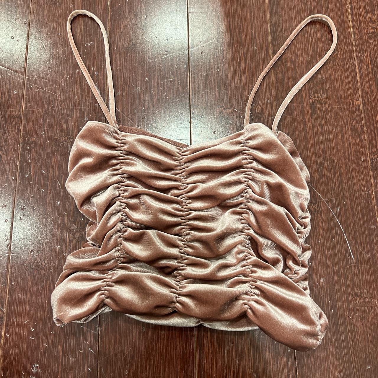 Baby pink velvet tank - Depop