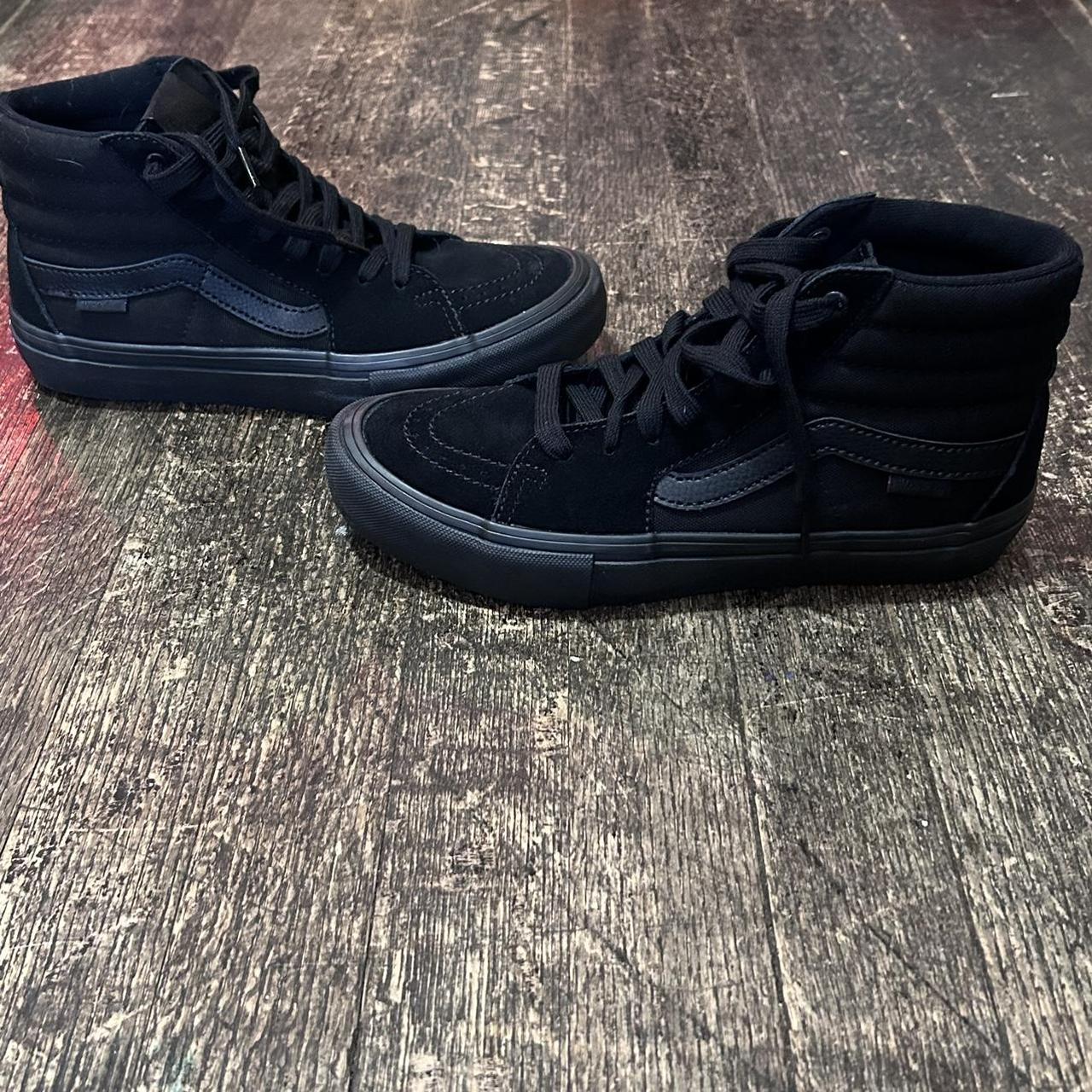 like new all black vans never worn still with box... - Depop