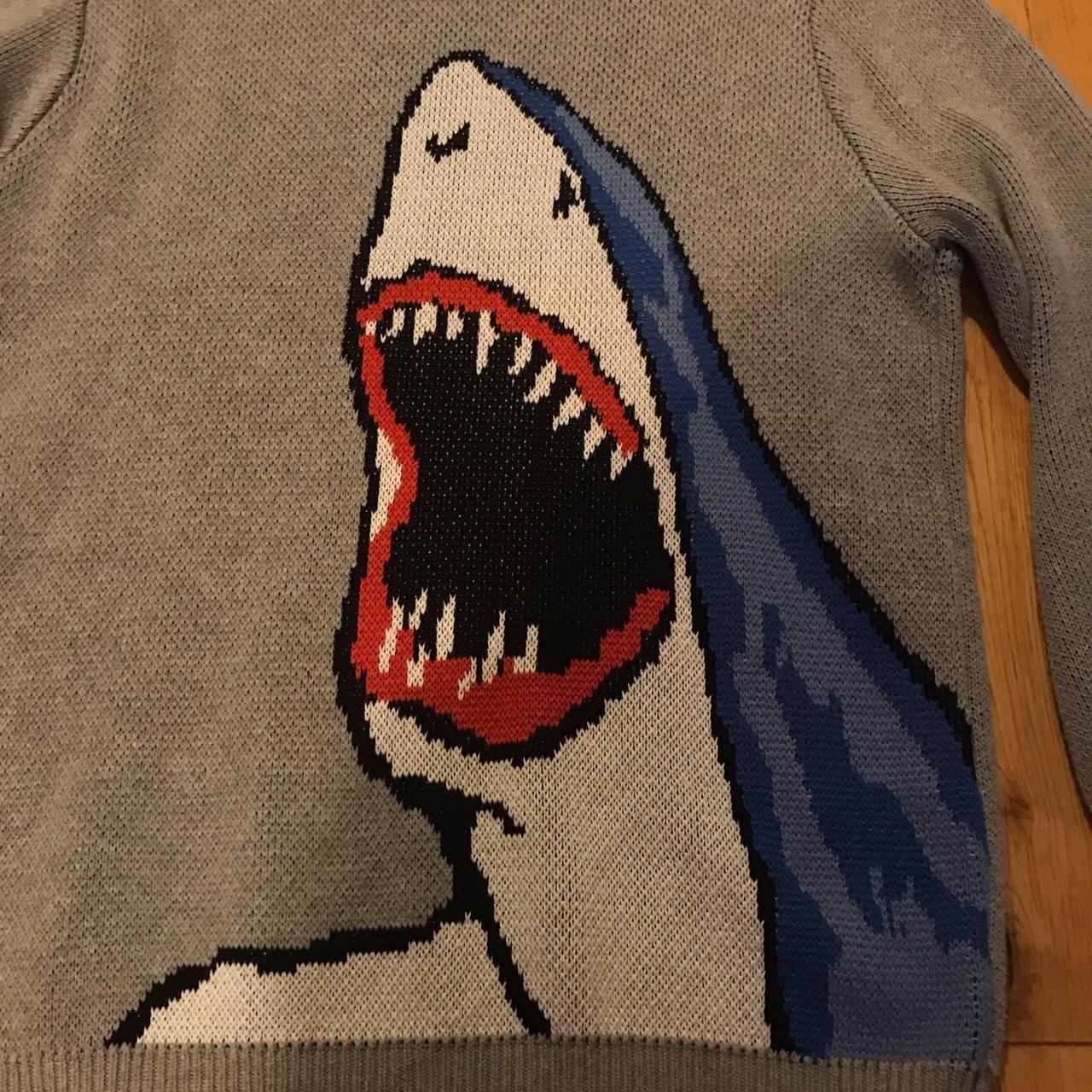 Shark Jumper knitted Rare design Size Small Pull... - Depop