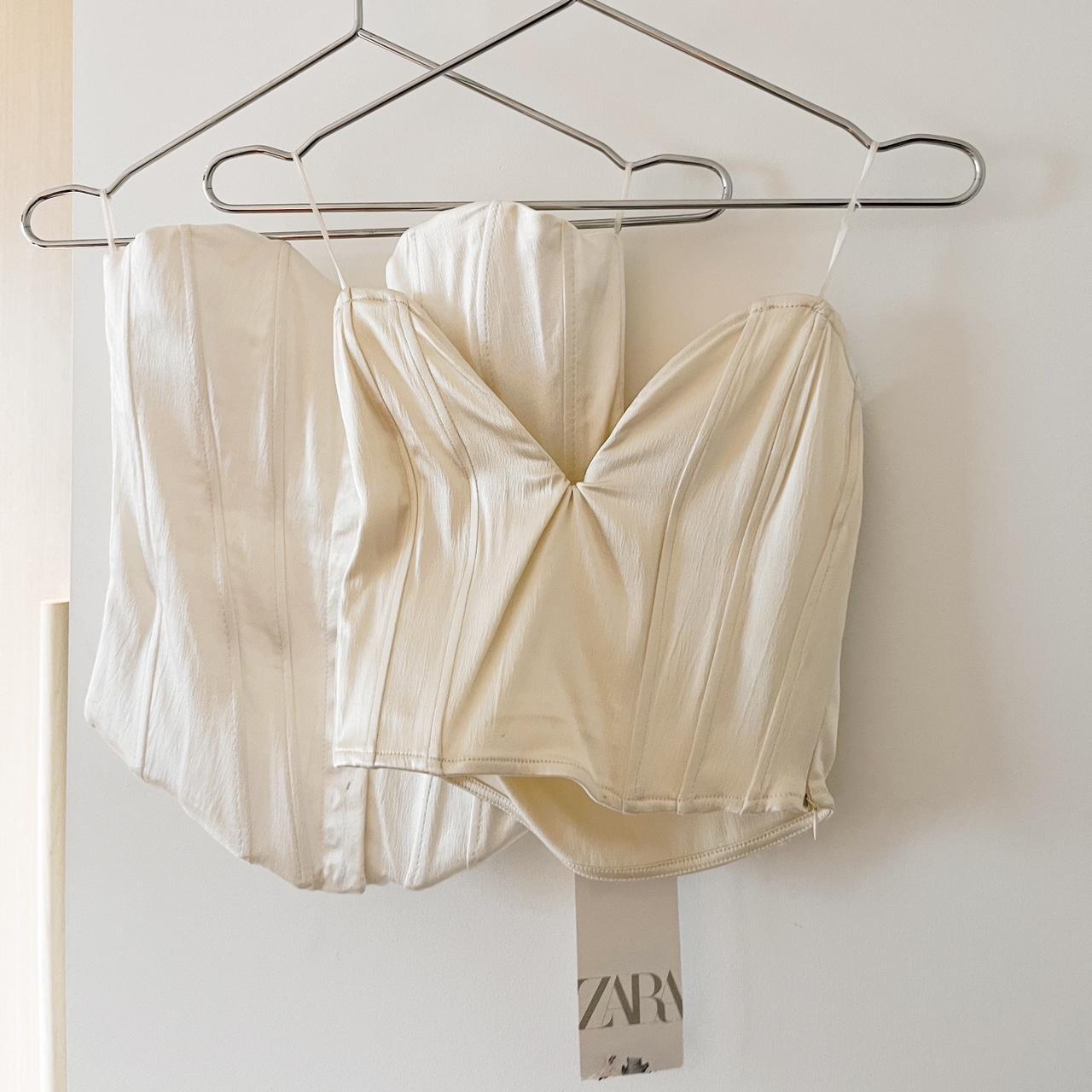 2 X ZARA corset bustier tops Worn once Both size small - Depop