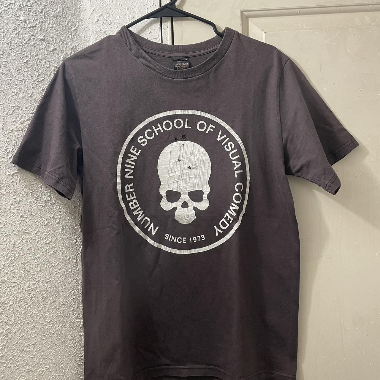 Number nine School of visual comedy tee Size 3 fits... - Depop