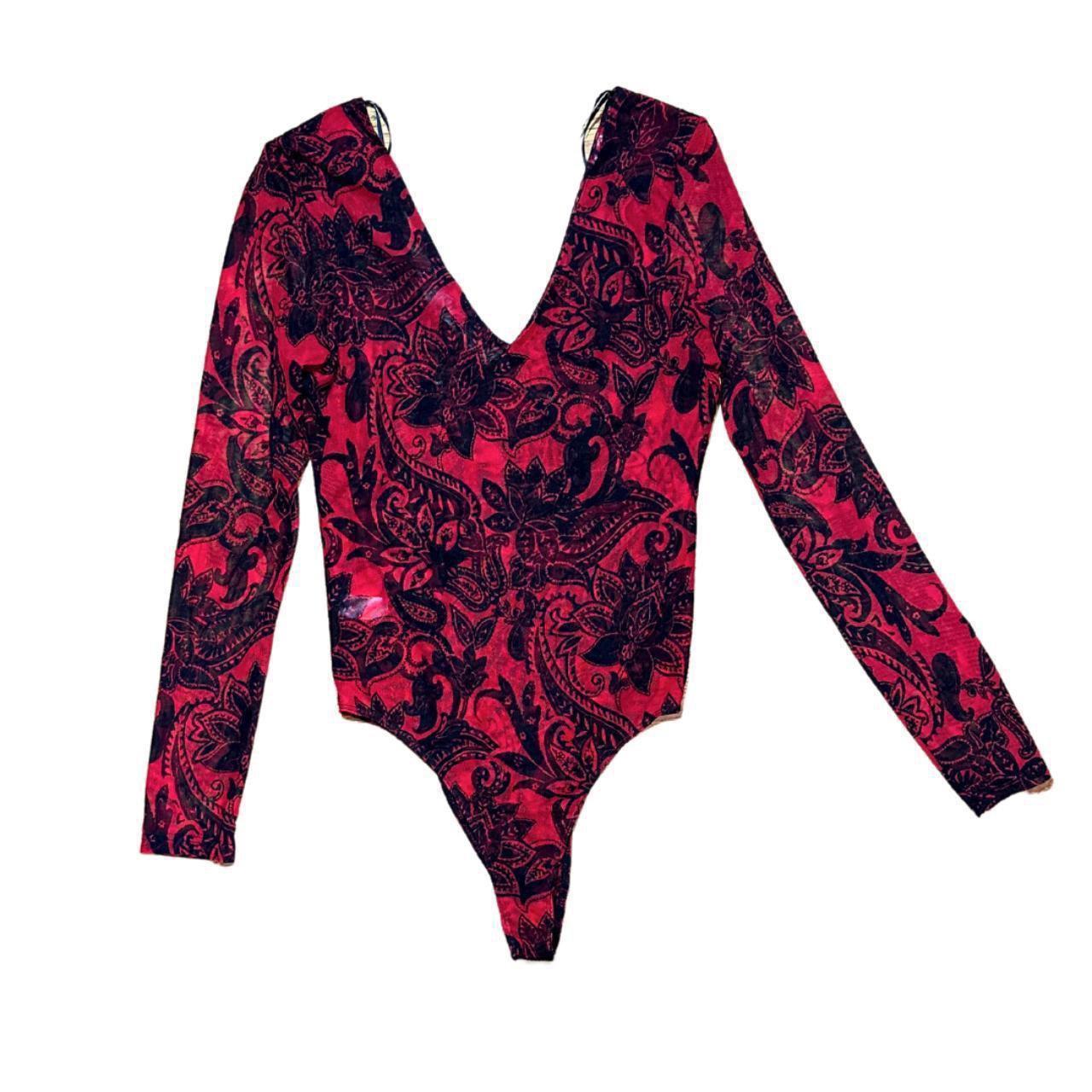 Mesh V-neck sheer bodysuit. Perfect for a night out... - Depop