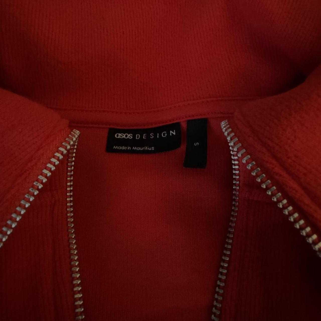 ASOS DESIGN supersoft half zip tank in red (small)... | Depop