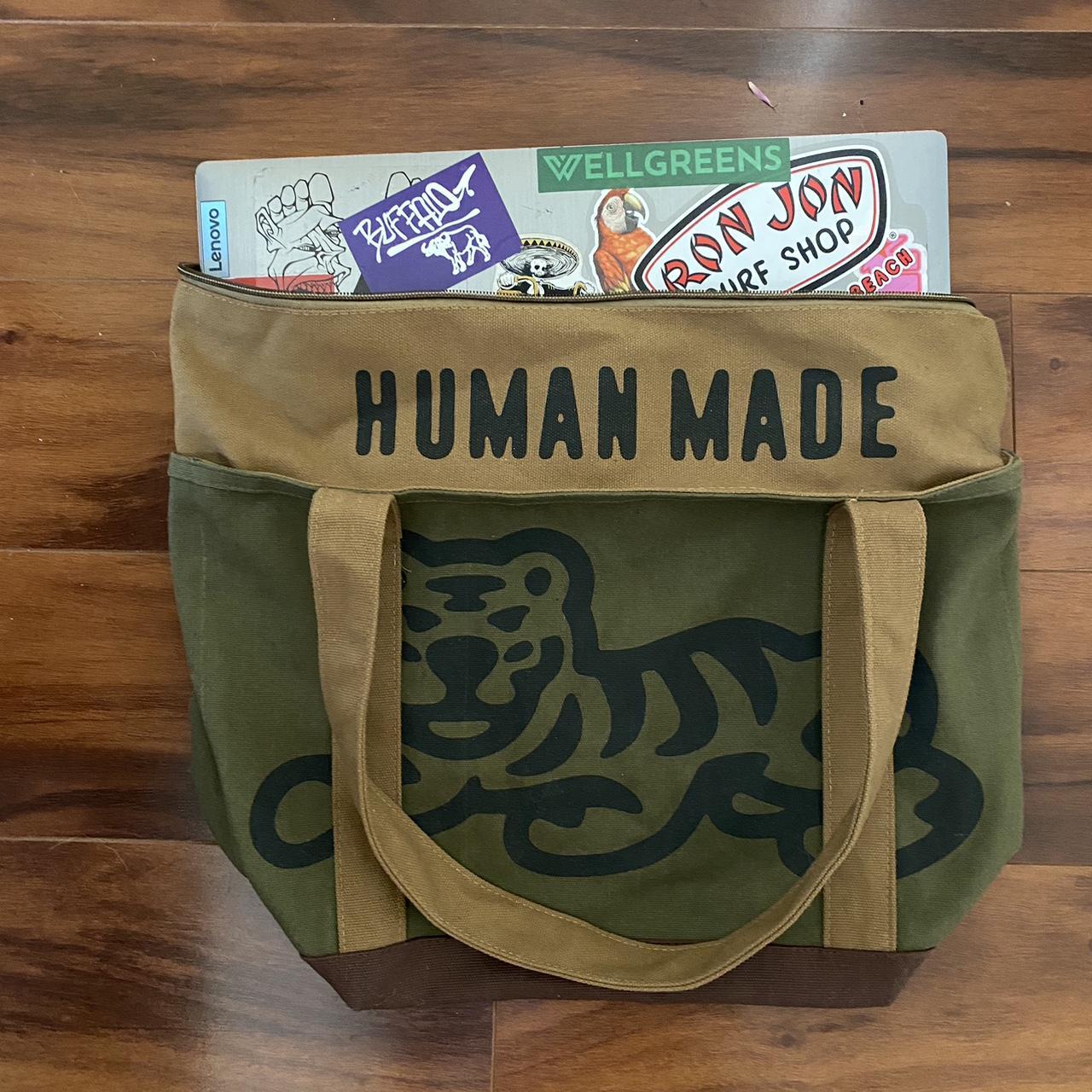 HUMAN MADE tote bag by Pharrell Williams Green and... - Depop