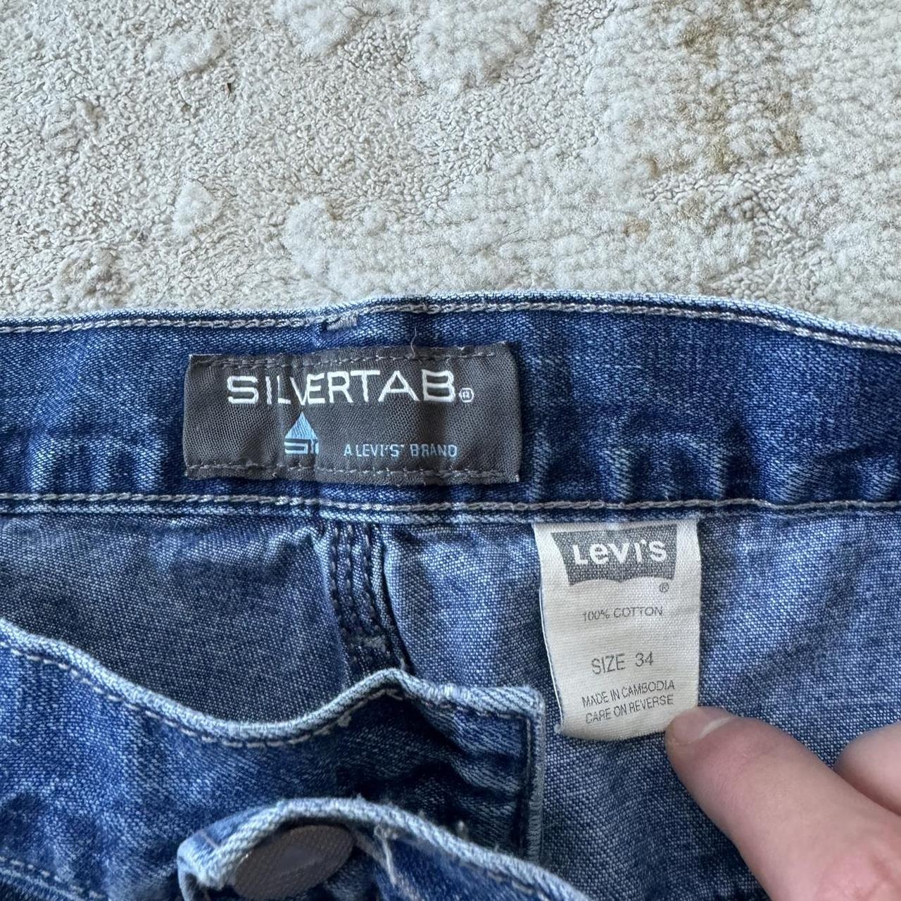 Y2K silver tab jorts Crazy piece, baggy and... | Depop