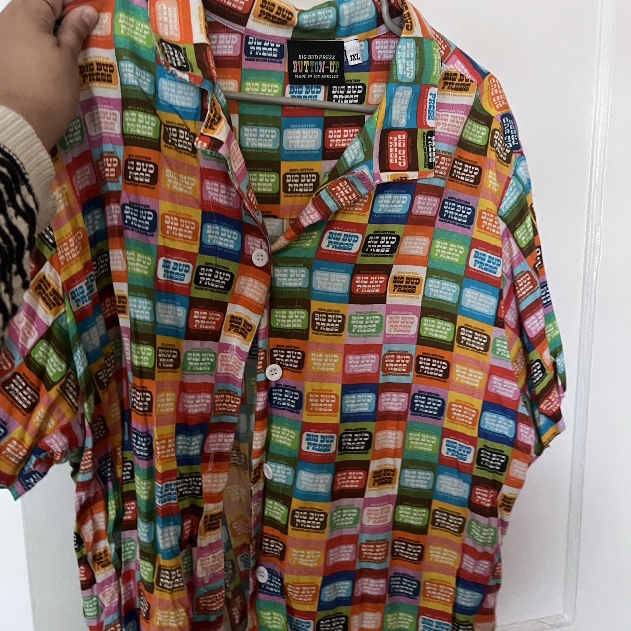 big bud press colorful logo button down. i think i... - Depop