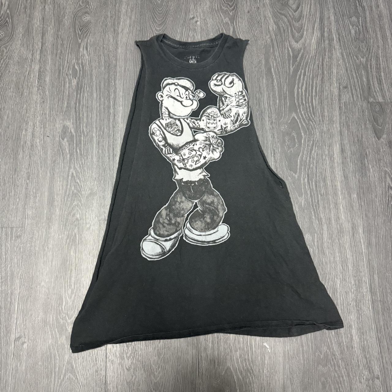 Black Popeye tank top (Large) Ask For Measurements... | Depop