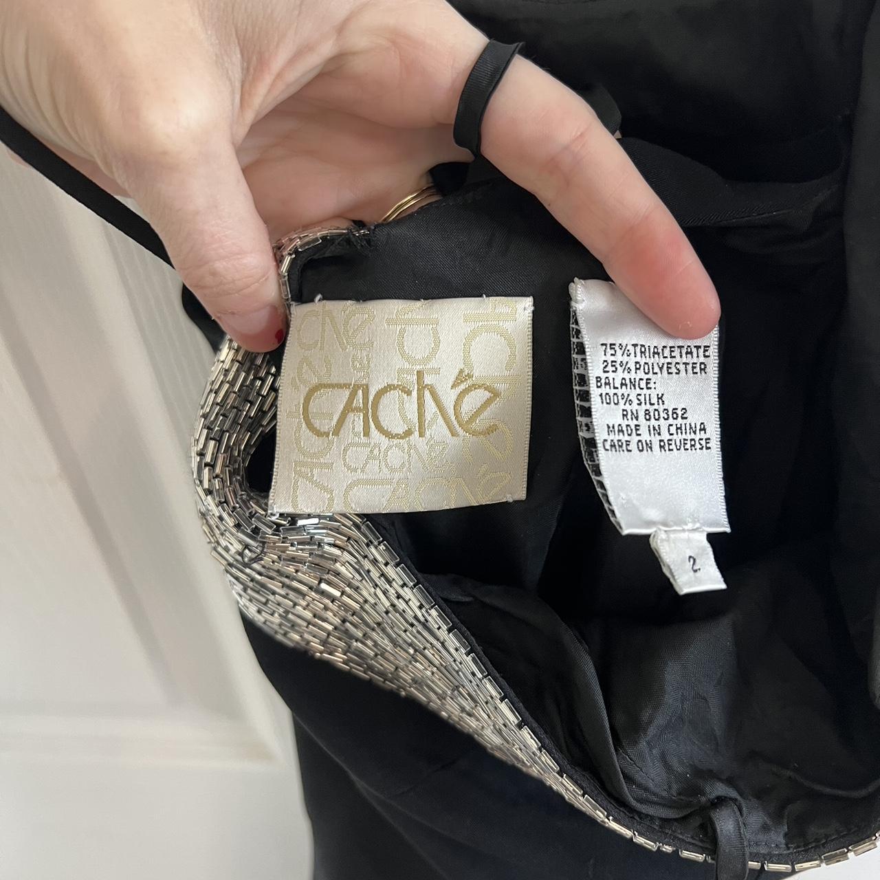 Cache Women's Silver and Black Dress | Depop