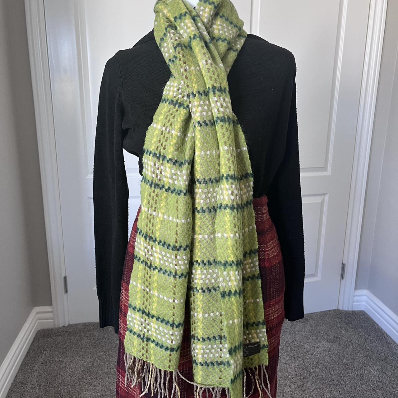 vintage green and yellow plaid scarf #streetwear... - Depop