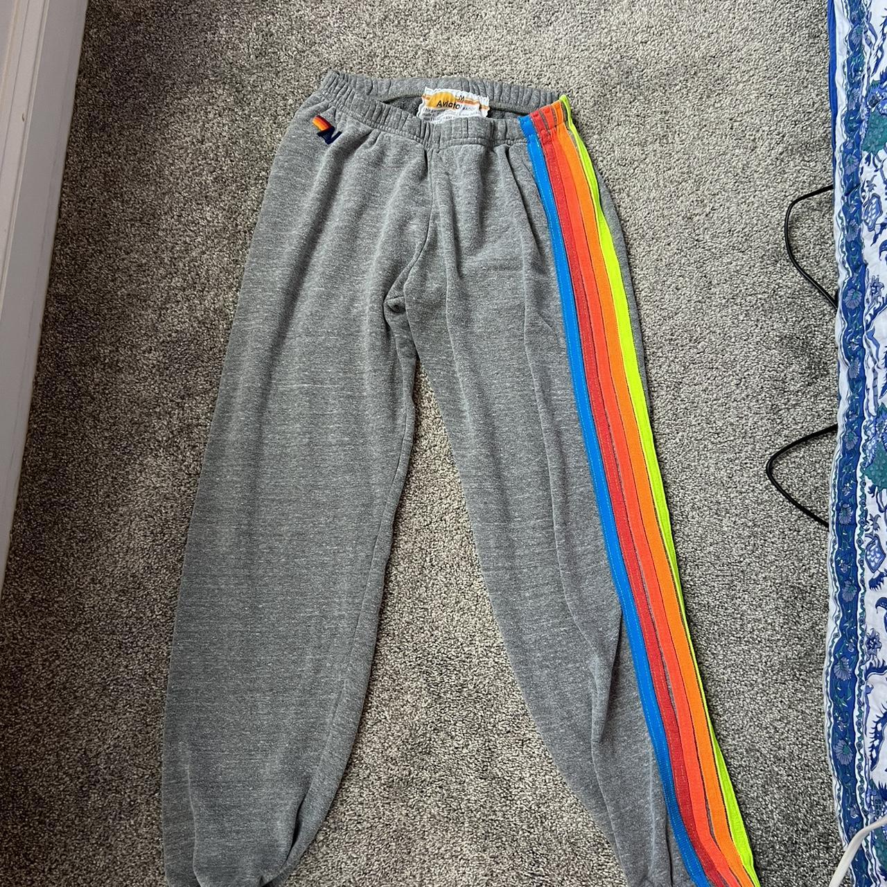 Aviator nation, five striped gray, neon, rainbow,... - Depop