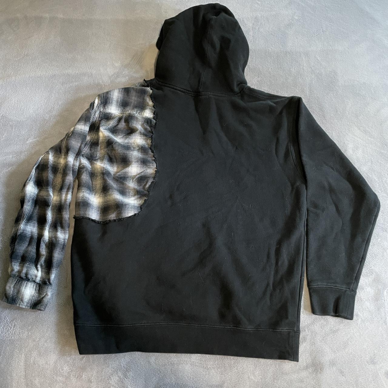Custom half/half hoodie. Half hoodie half plaid... - Depop