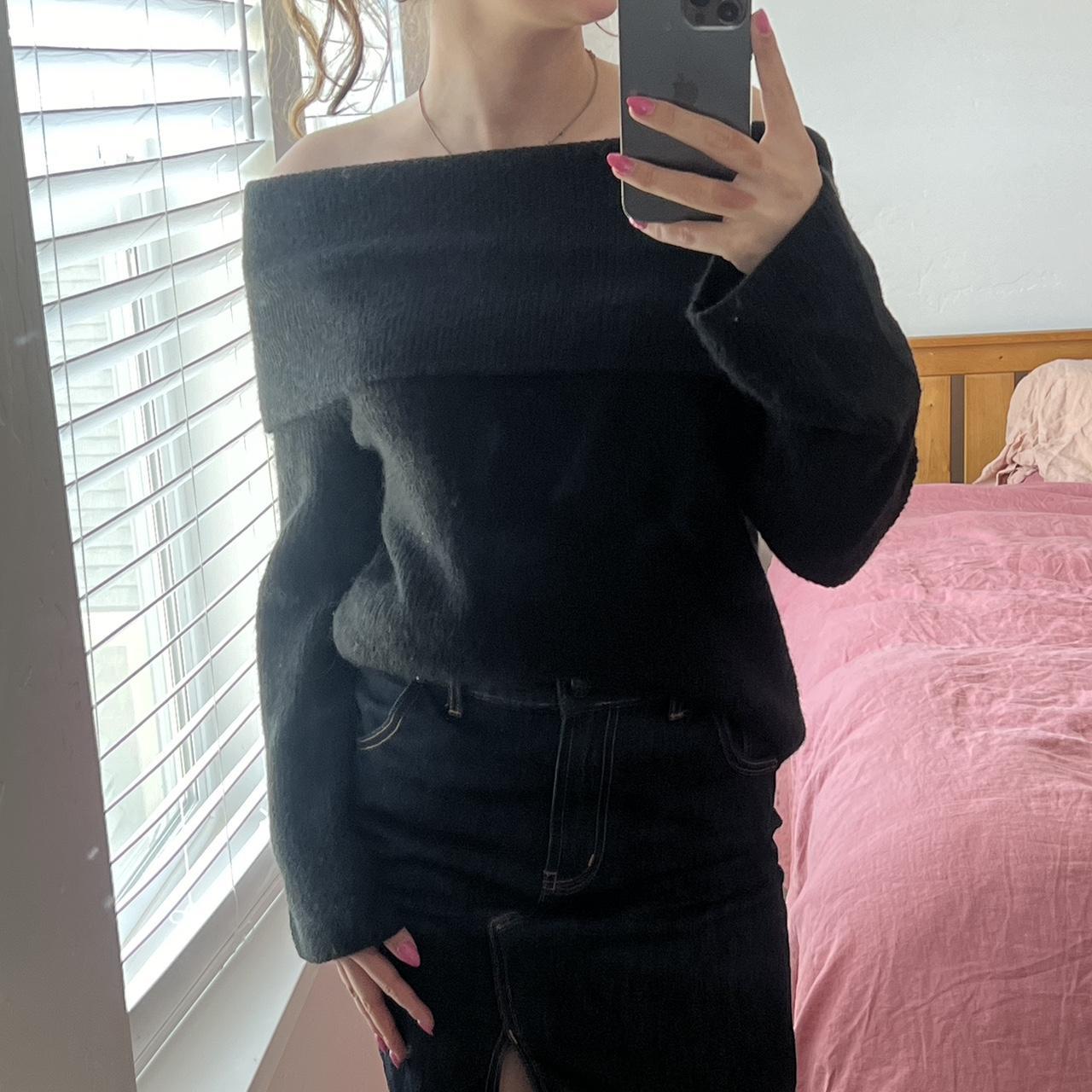 Black shoulderless sweater 😍 Size XS (oversized)... - Depop