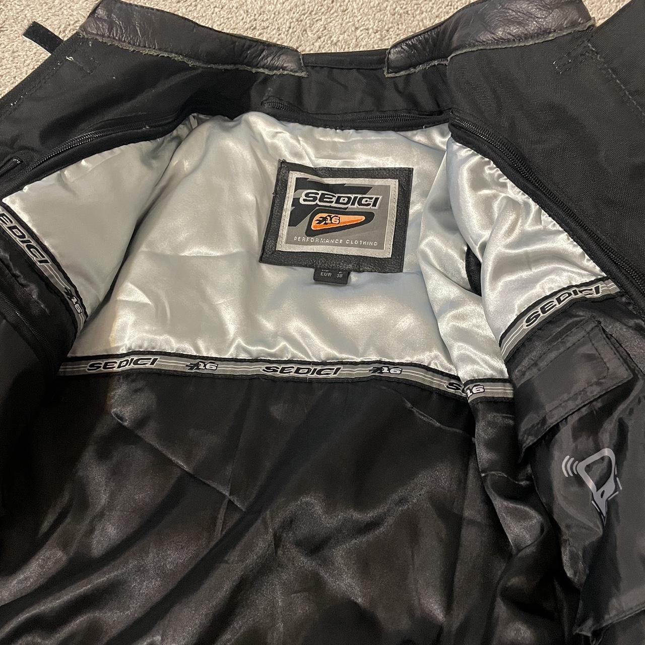 Sedici Motorcycle Biker jacket Womens Size 8 Zip Up... | Depop