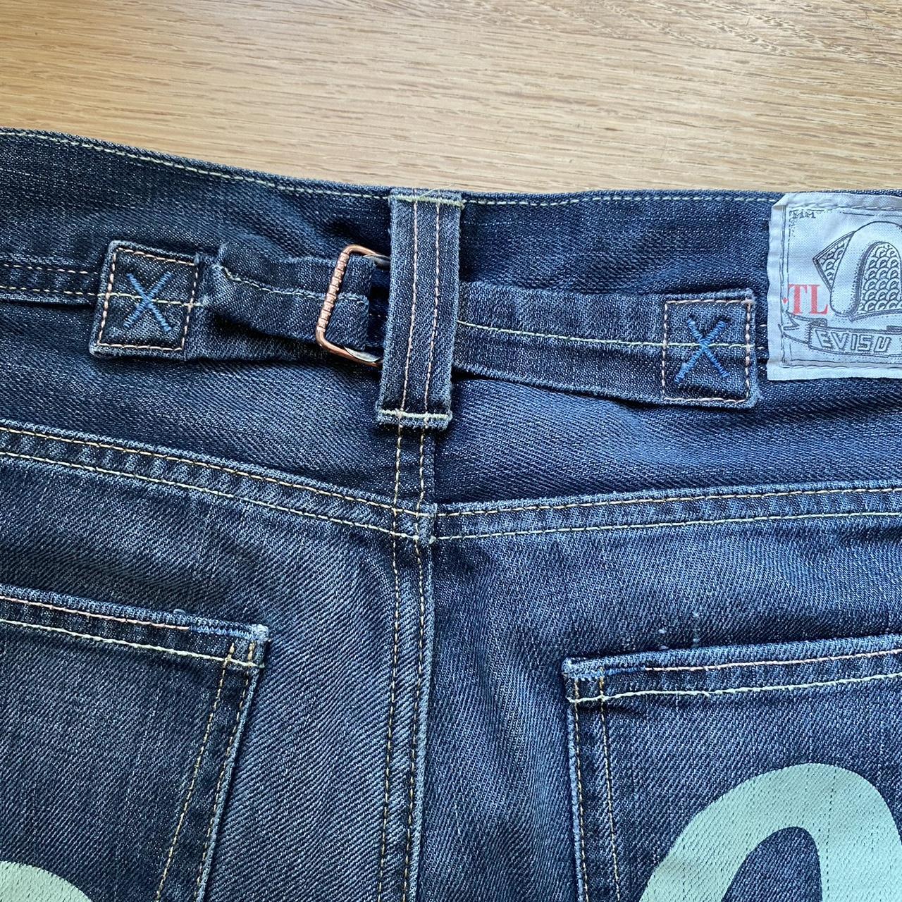 Evisu x puma collab jeans. Straight leg fit. Logo... - Depop