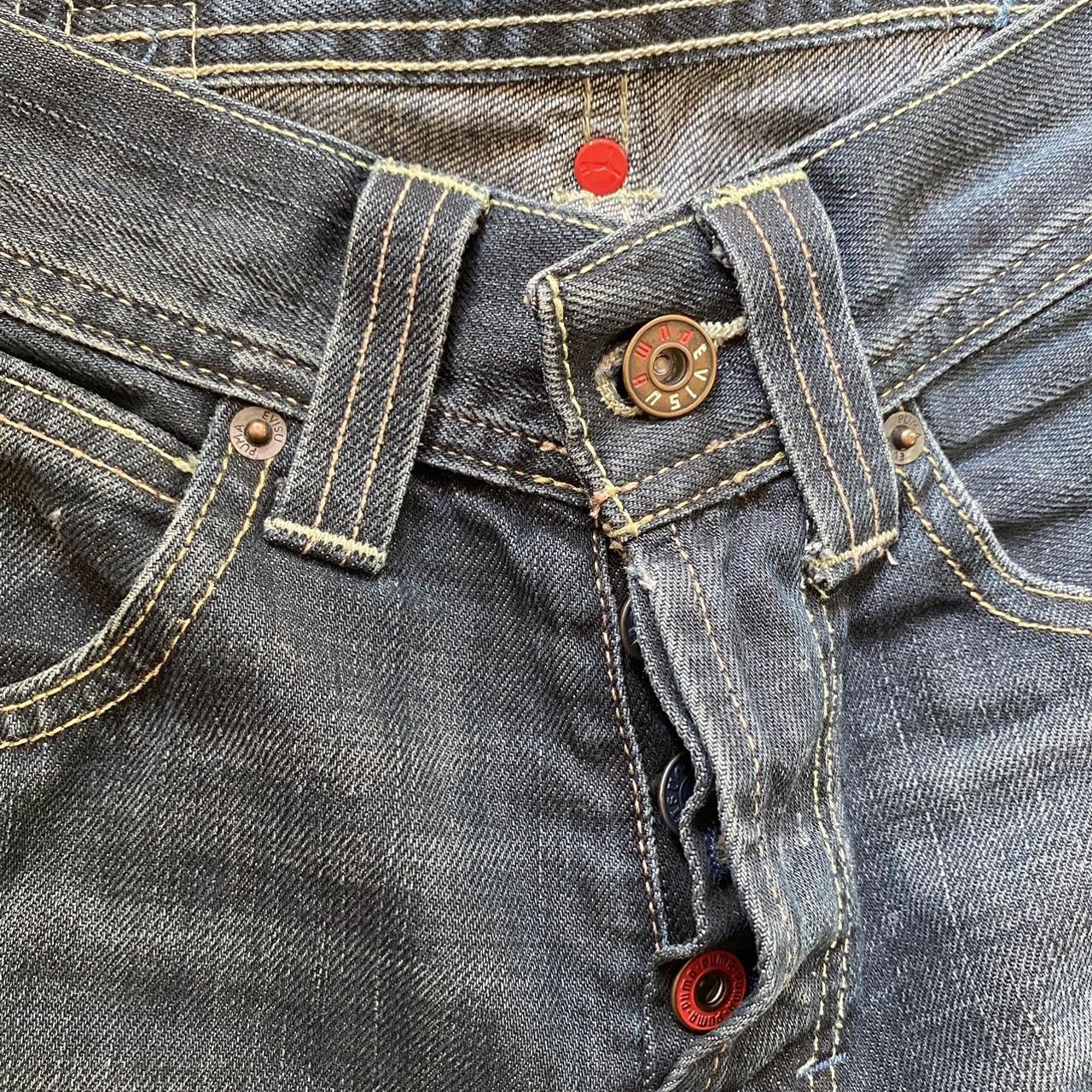 Evisu x puma collab jeans. Straight leg fit. Logo... - Depop