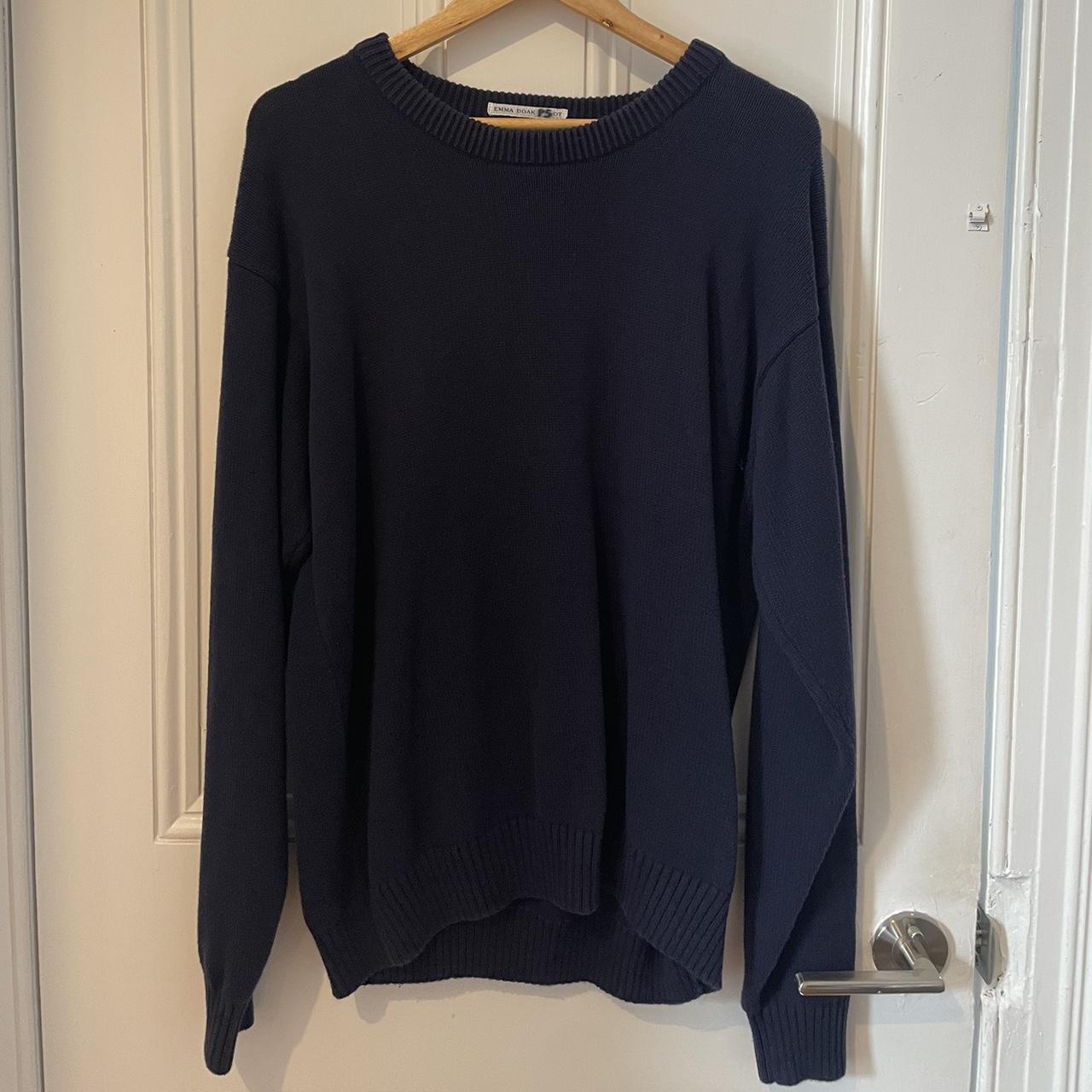 Vintage Navy Cotton Oversized Jumper Super super... - Depop
