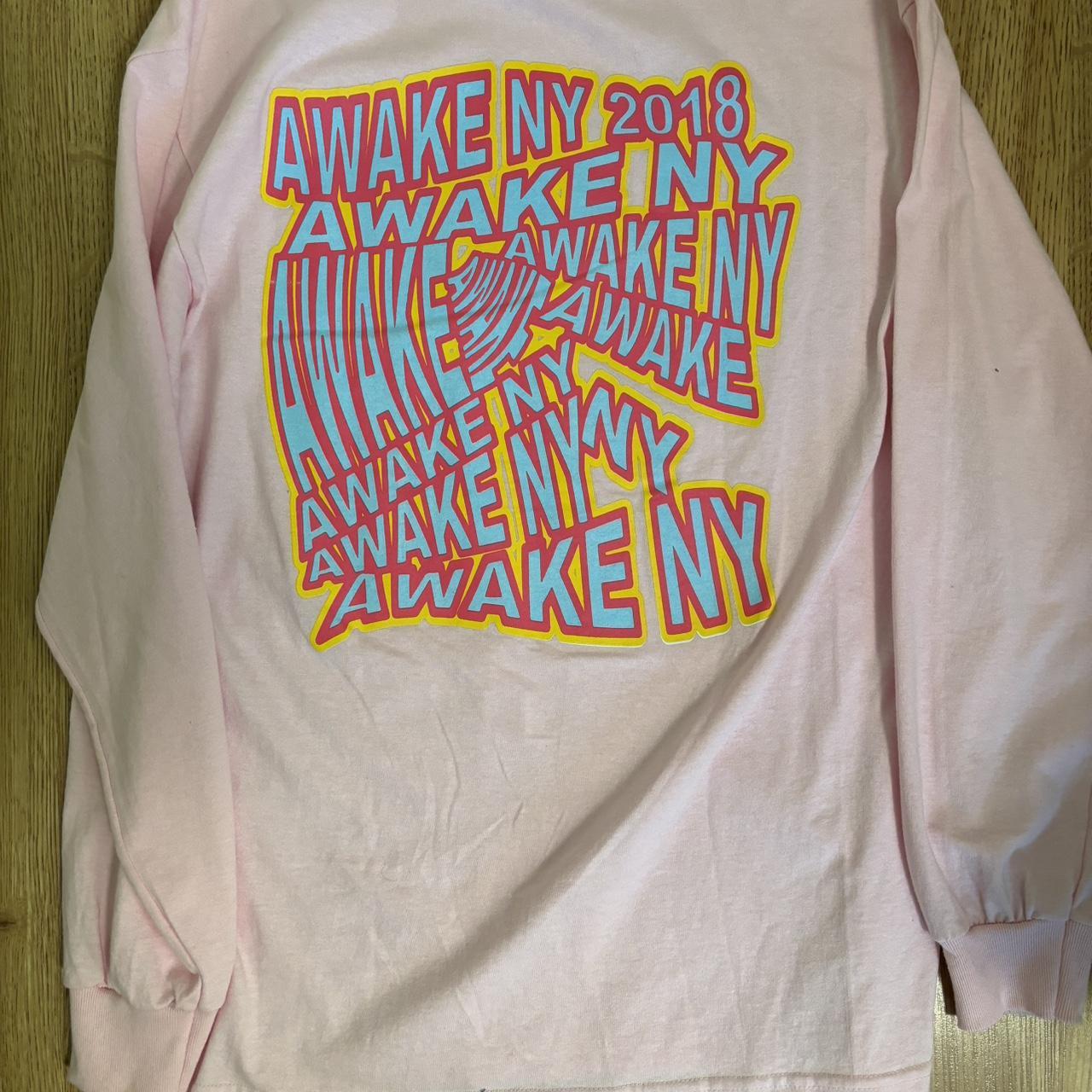 Awake NY Pink Long Sleeve Tee // Barely worn - Depop