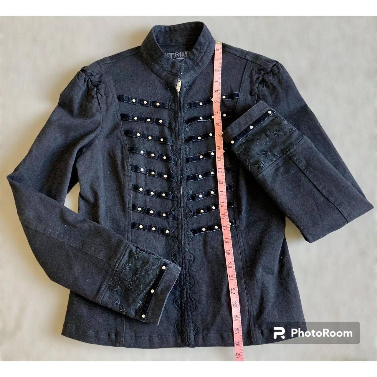 TRIPP NYC Full Zip Jacket Size XL Denim Lace Velvet... - Depop