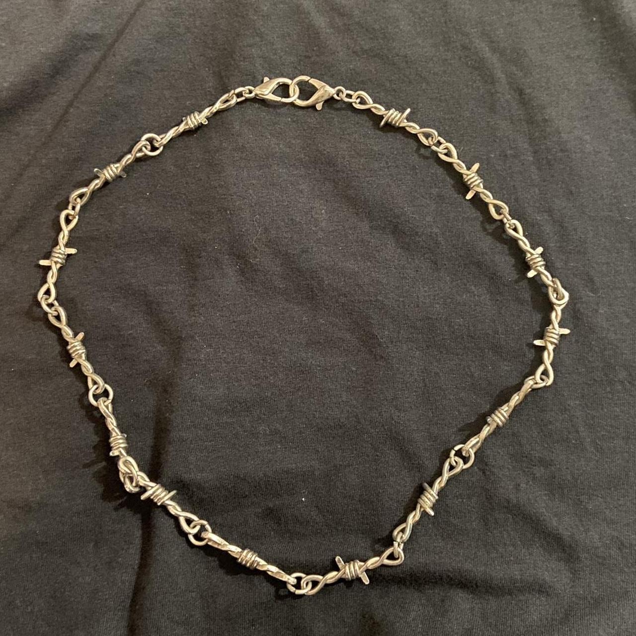 BARBED WIRE CHAIN NECKLACE CHROME HEARTS OPIUM... - Depop