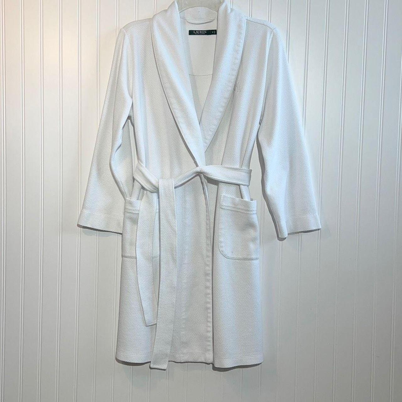 LRL Lauren Ralph Lauren Monogram Bath Robe White... - Depop