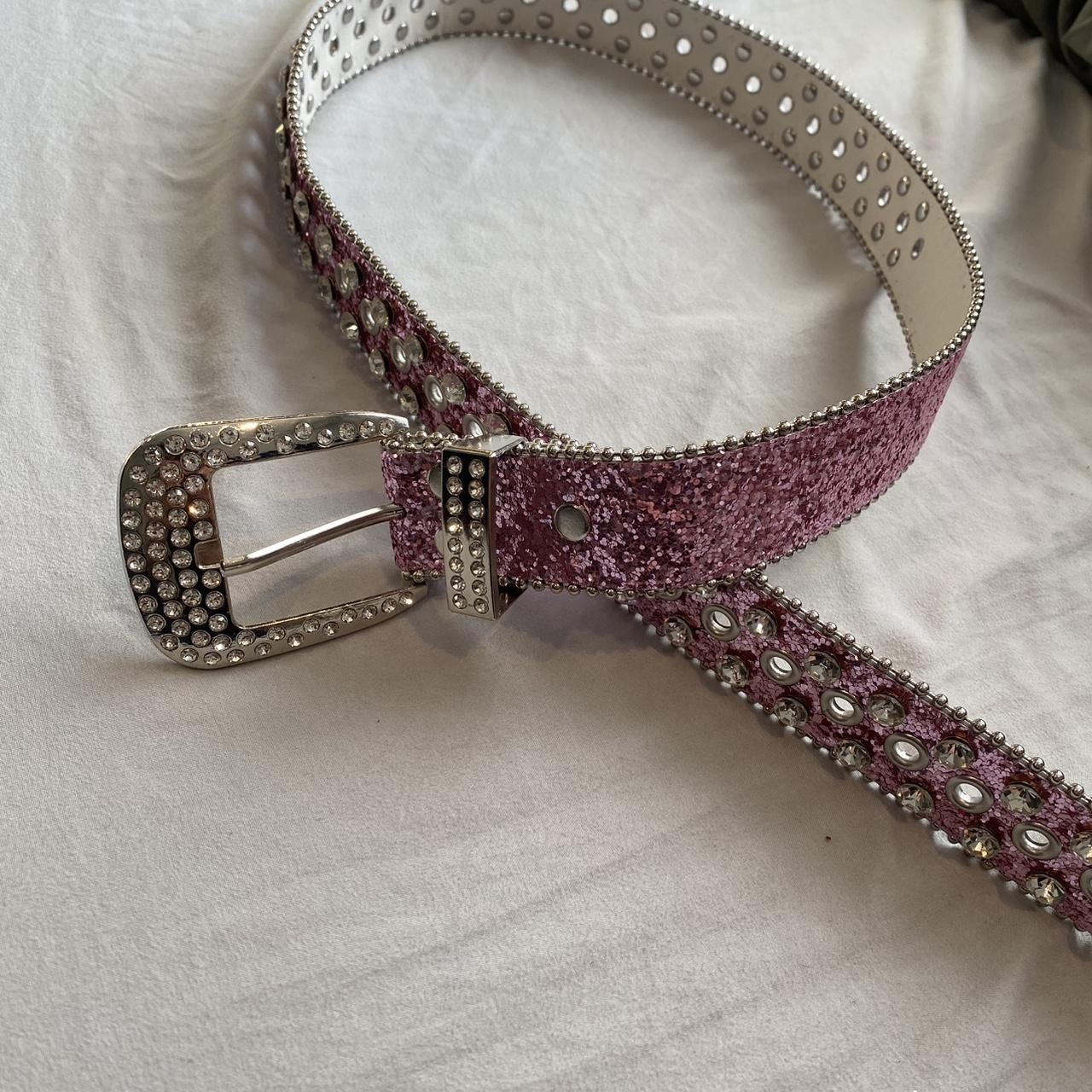 Pink rhinestone belt #rhinestonebelt 45 in | Depop