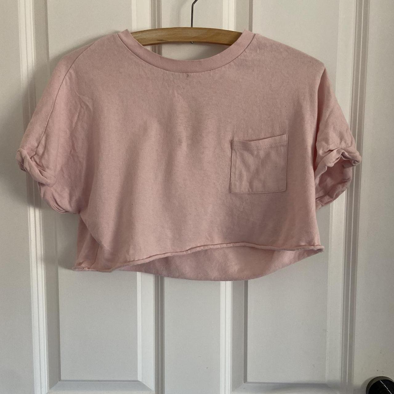 -Light pink crop top 🌸 -Size S (8) -comfy -Worn a... - Depop