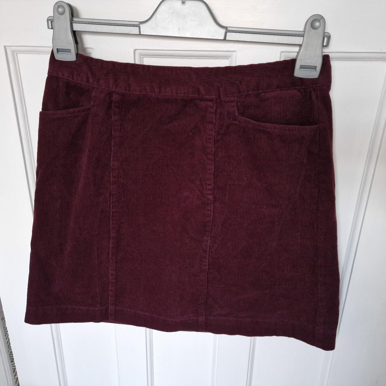 OASIS burgundy corduroy mini skirt A line 2... - Depop