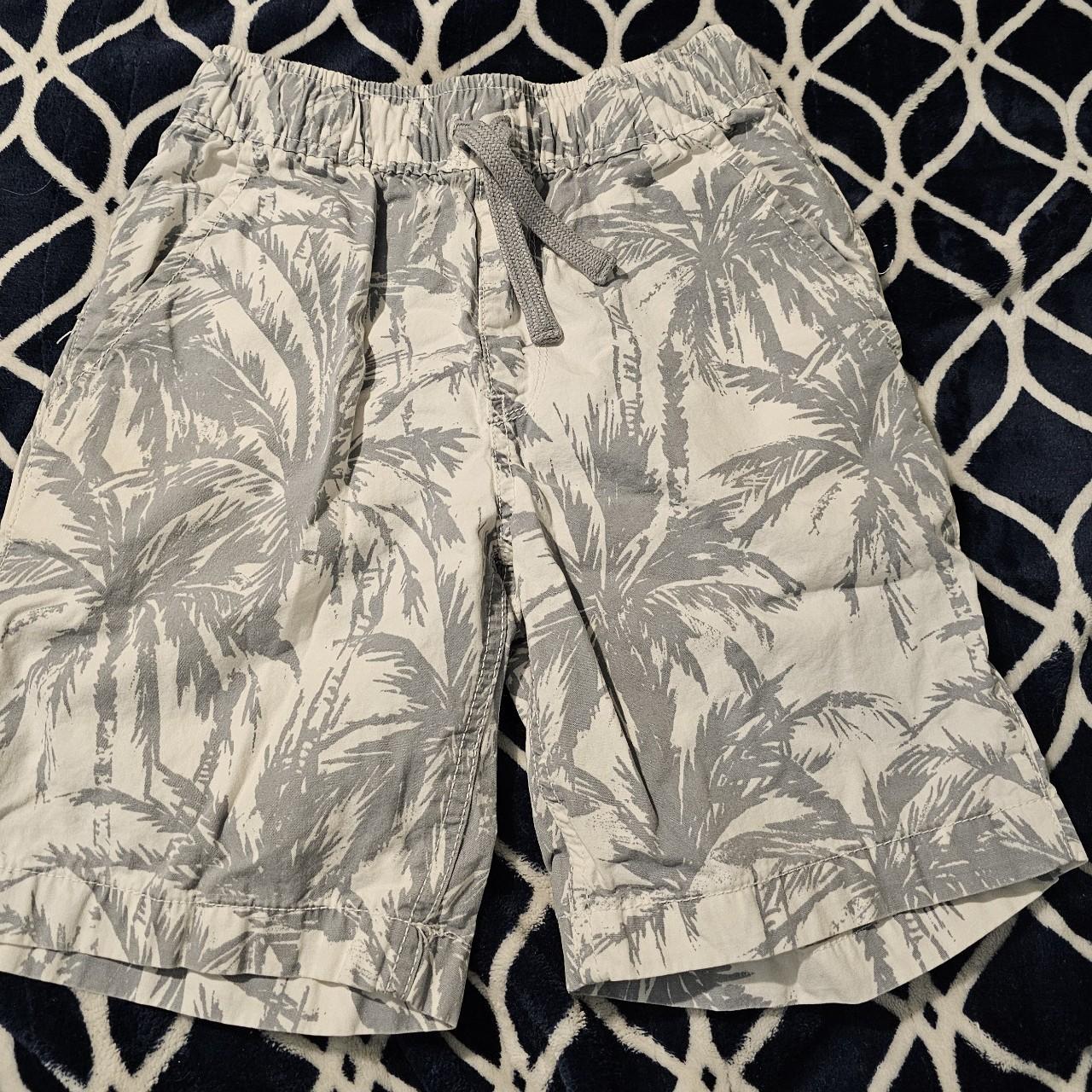 Boys Grey and white palm tree shorts #summer | Depop