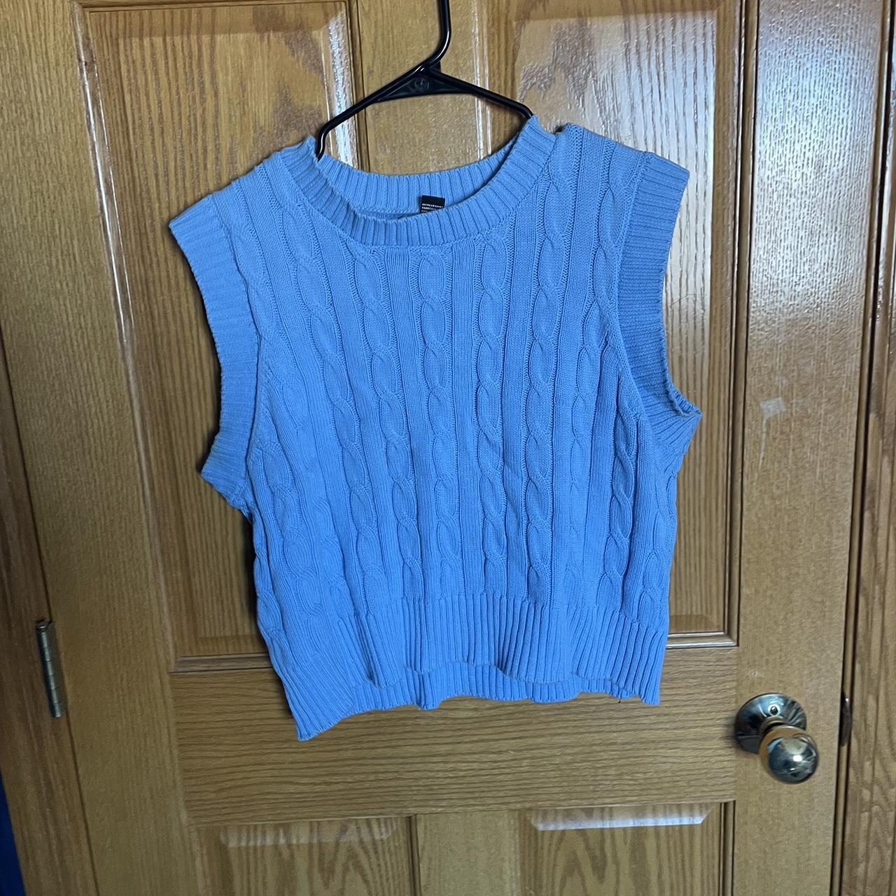 Blue knit vest - Depop