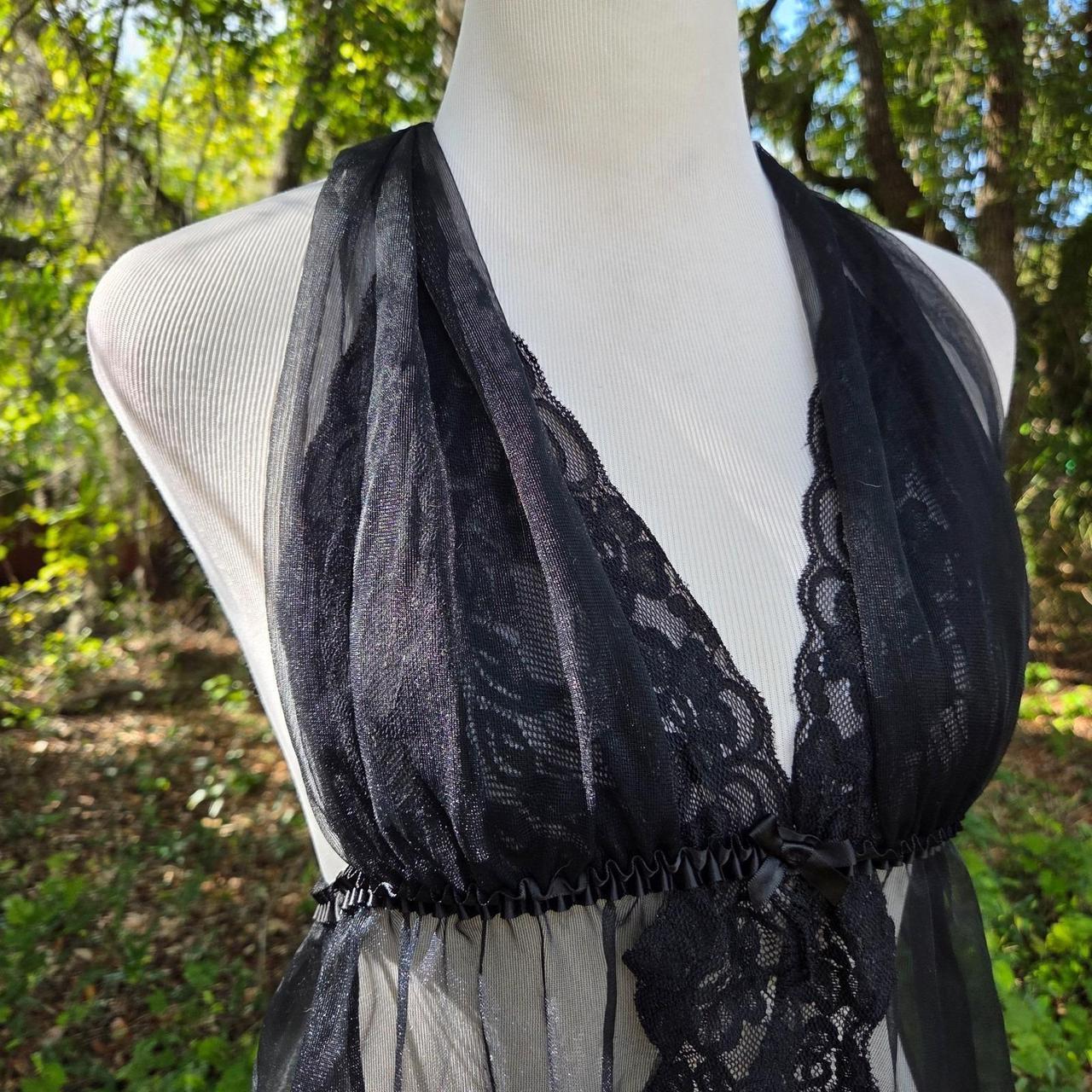 Vintage Fredricks of Hollywood Sheer Lace Black... | Depop