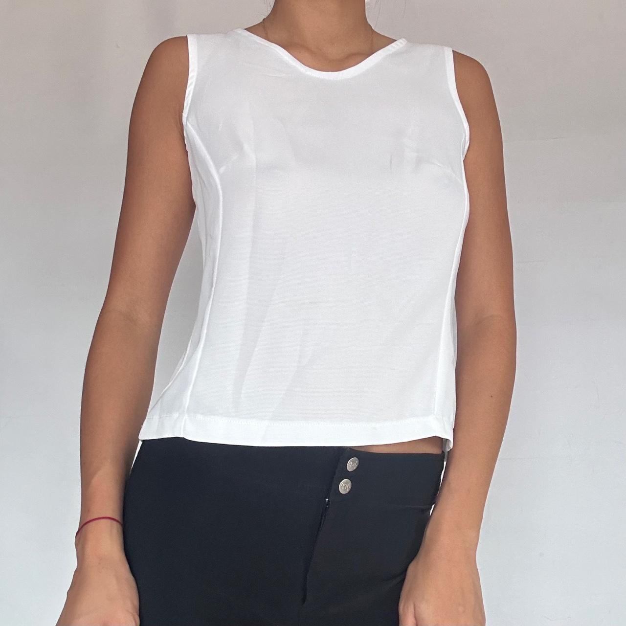 Vintage Sussan white button back top Details -... - Depop