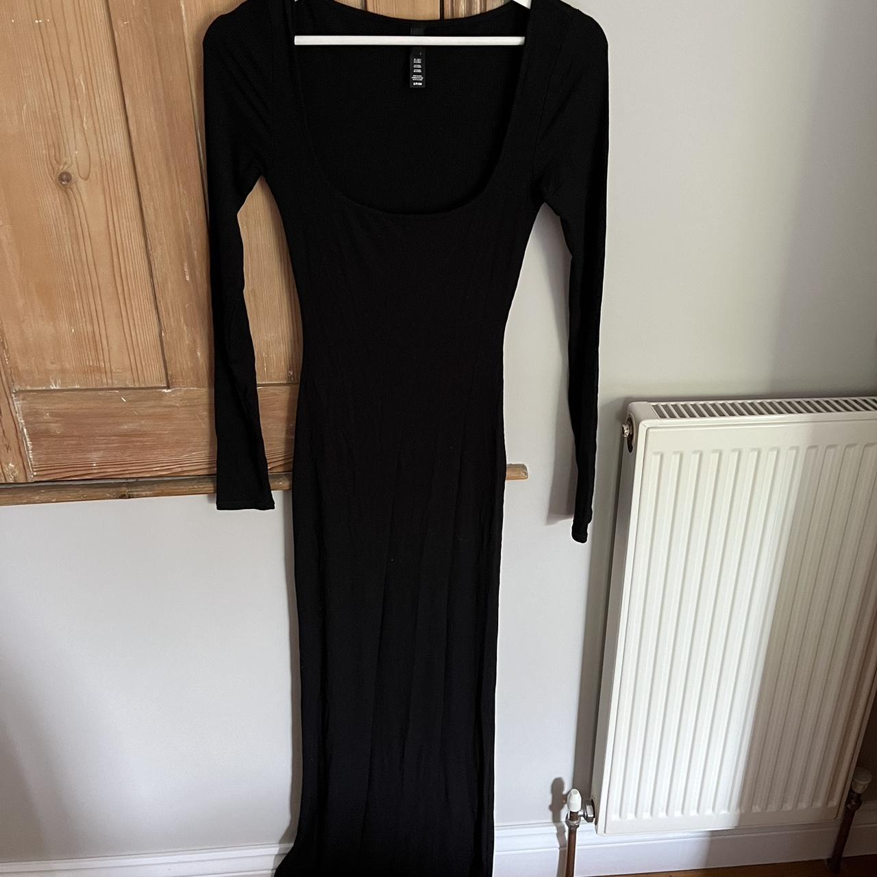 Black SKIMS maxi dress long sleeve worn once - Depop