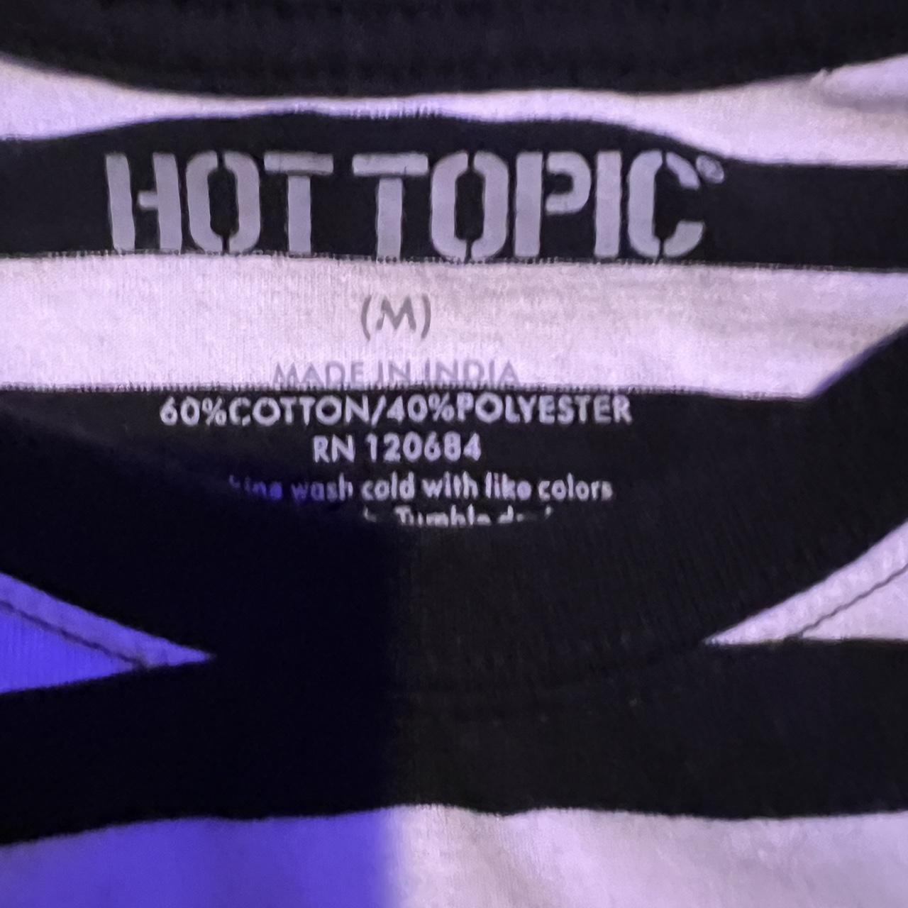 black & white striped shirt. Hot topic brand,size... - Depop