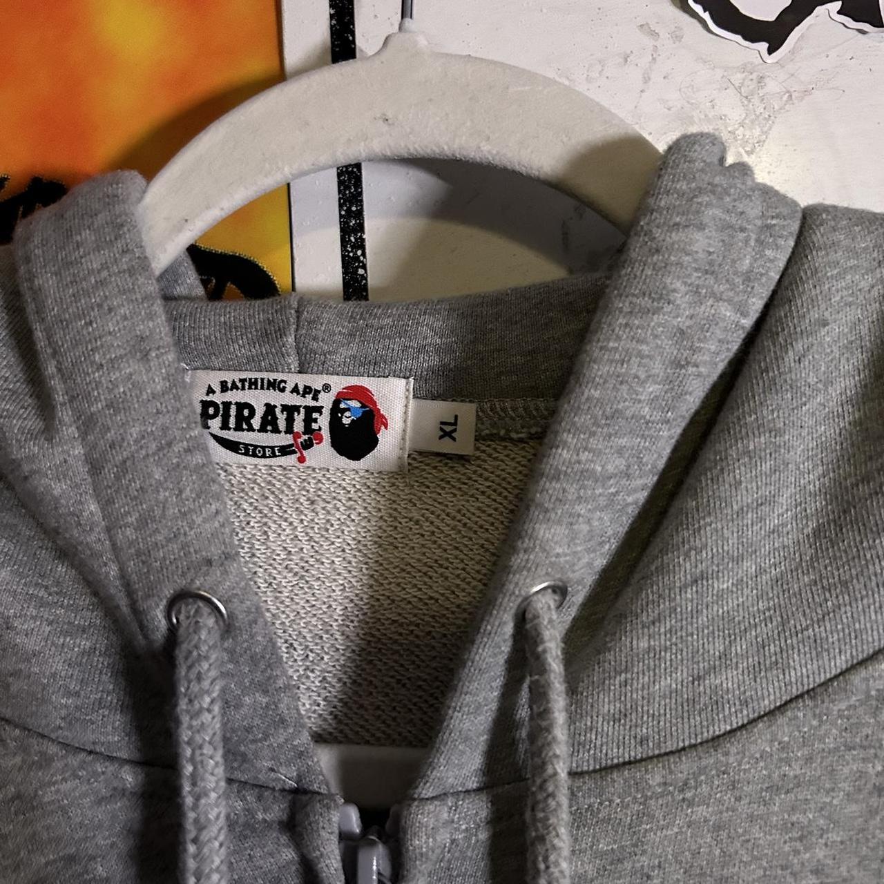 A bathing ape Pirate bape gray ape skull zip up... | Depop