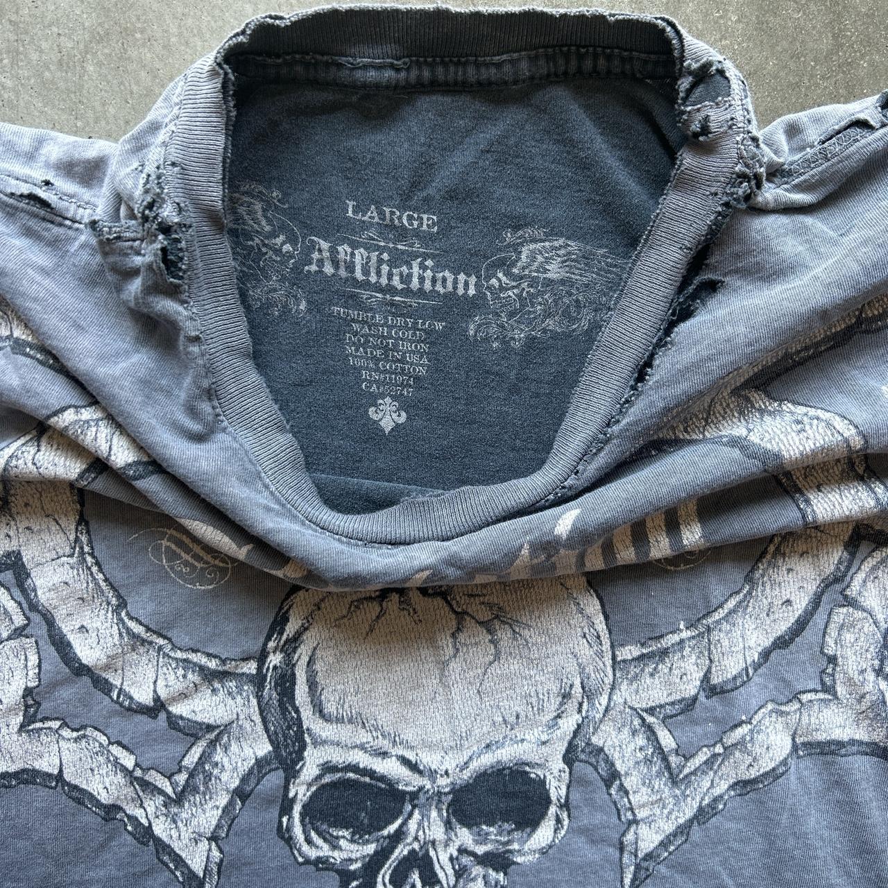 Affliction live fast skull shirt size large... - Depop