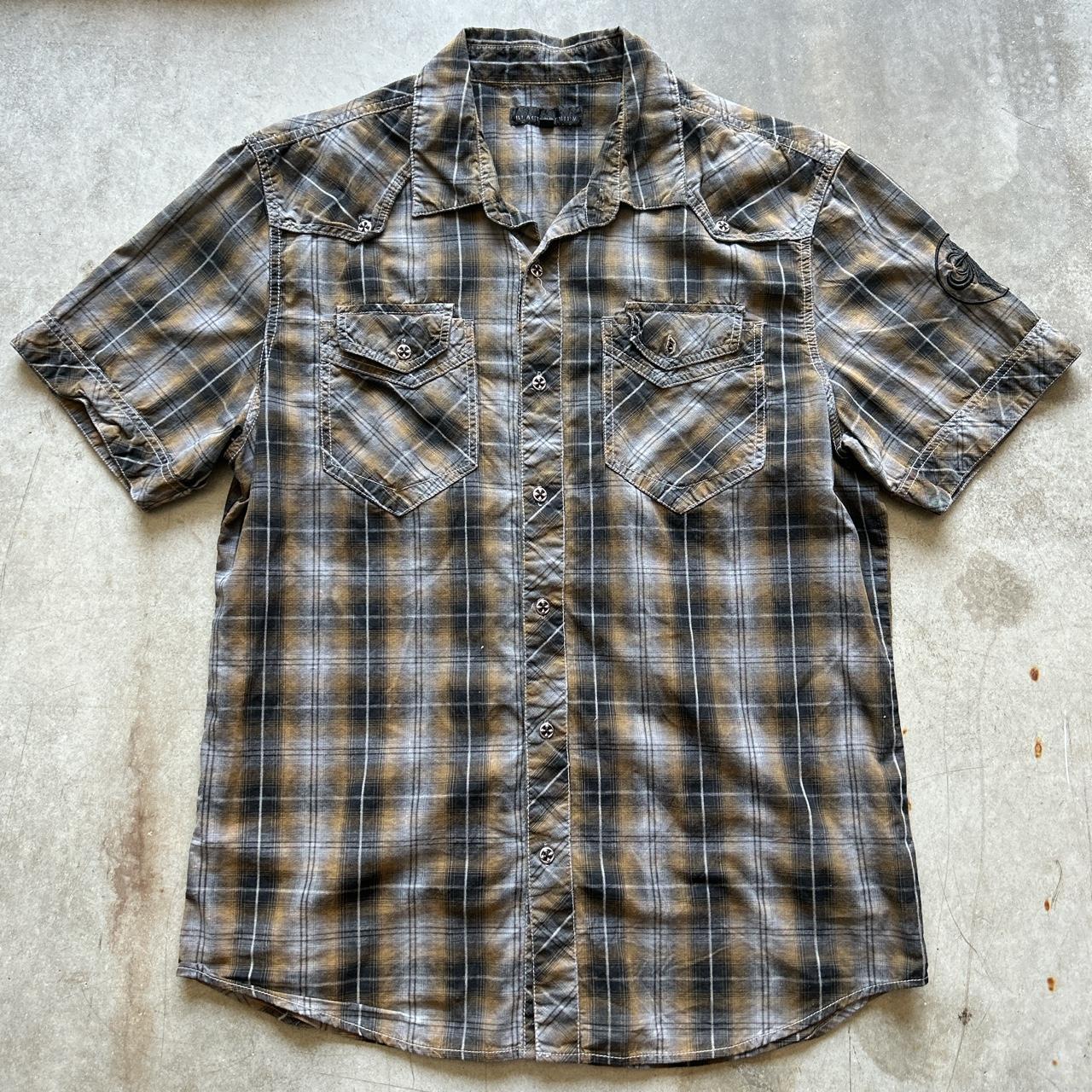 Affliction Short Sleeve Button Up Shirt Mens... - Depop