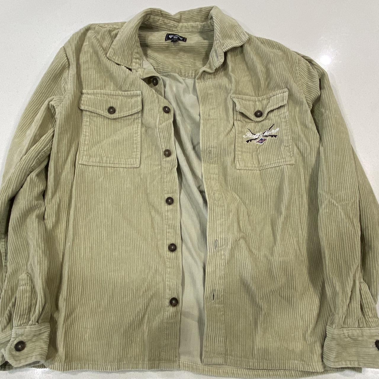 Billabong green corduroy jacket Size- S Msg me if... - Depop