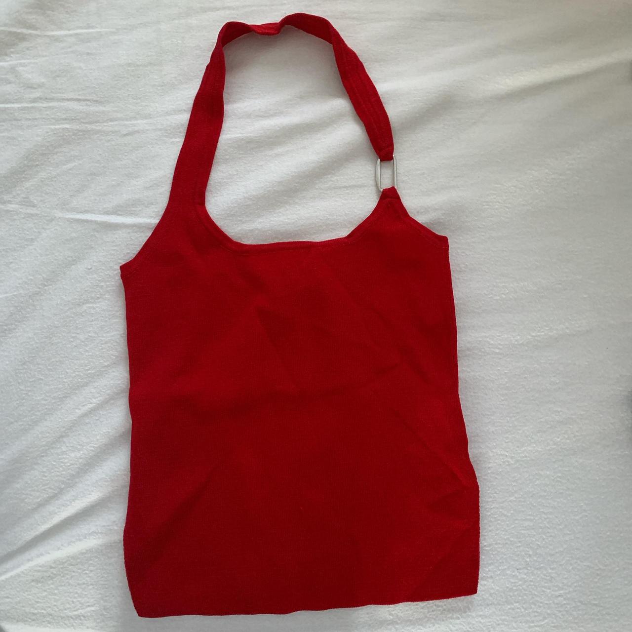 glassons red halter top never worn before size small - Depop
