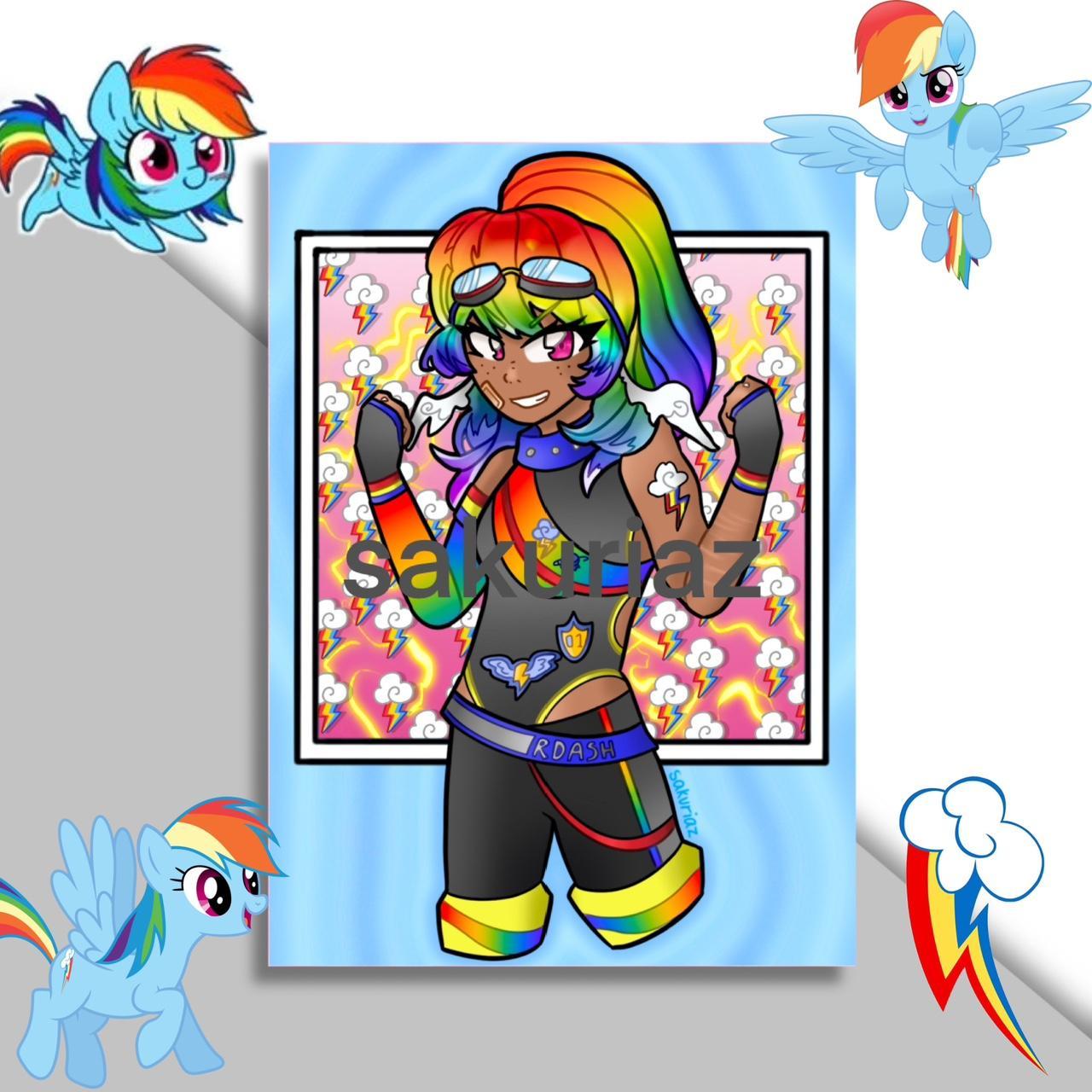 rainbow dash from mlp my little pony art print! as... - Depop