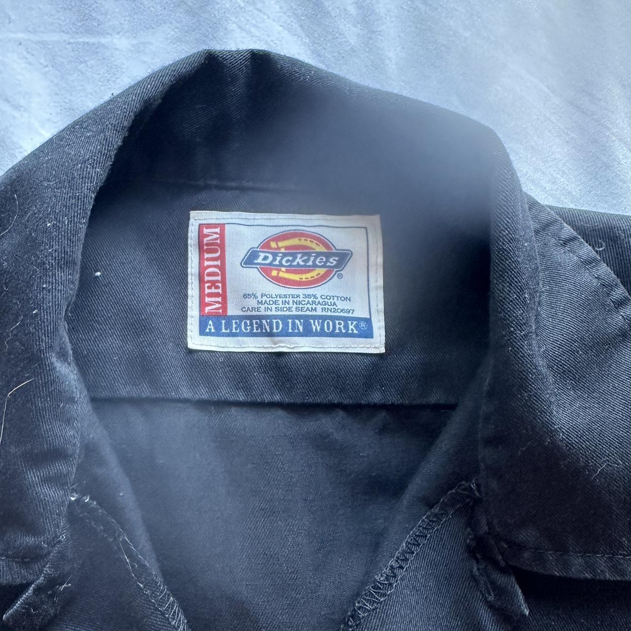 Dickies black work shirt with a collar, button... | Depop