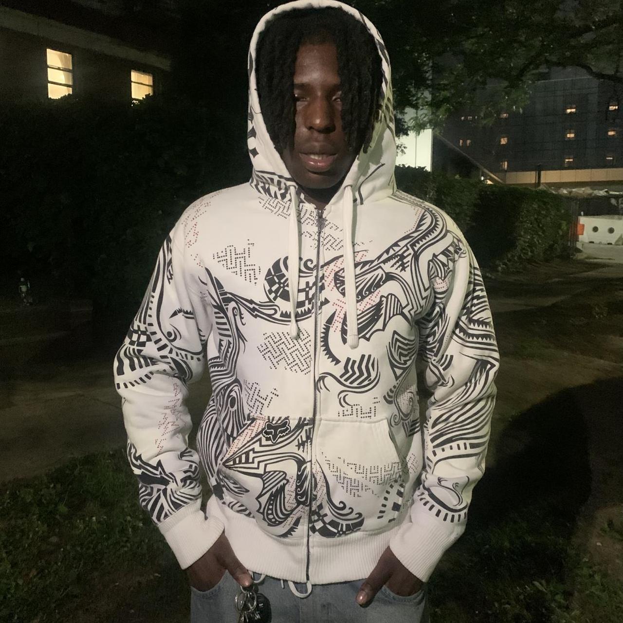 Vintage Y2K Wolf Sasquatch Fur Lined White All Over... | Depop