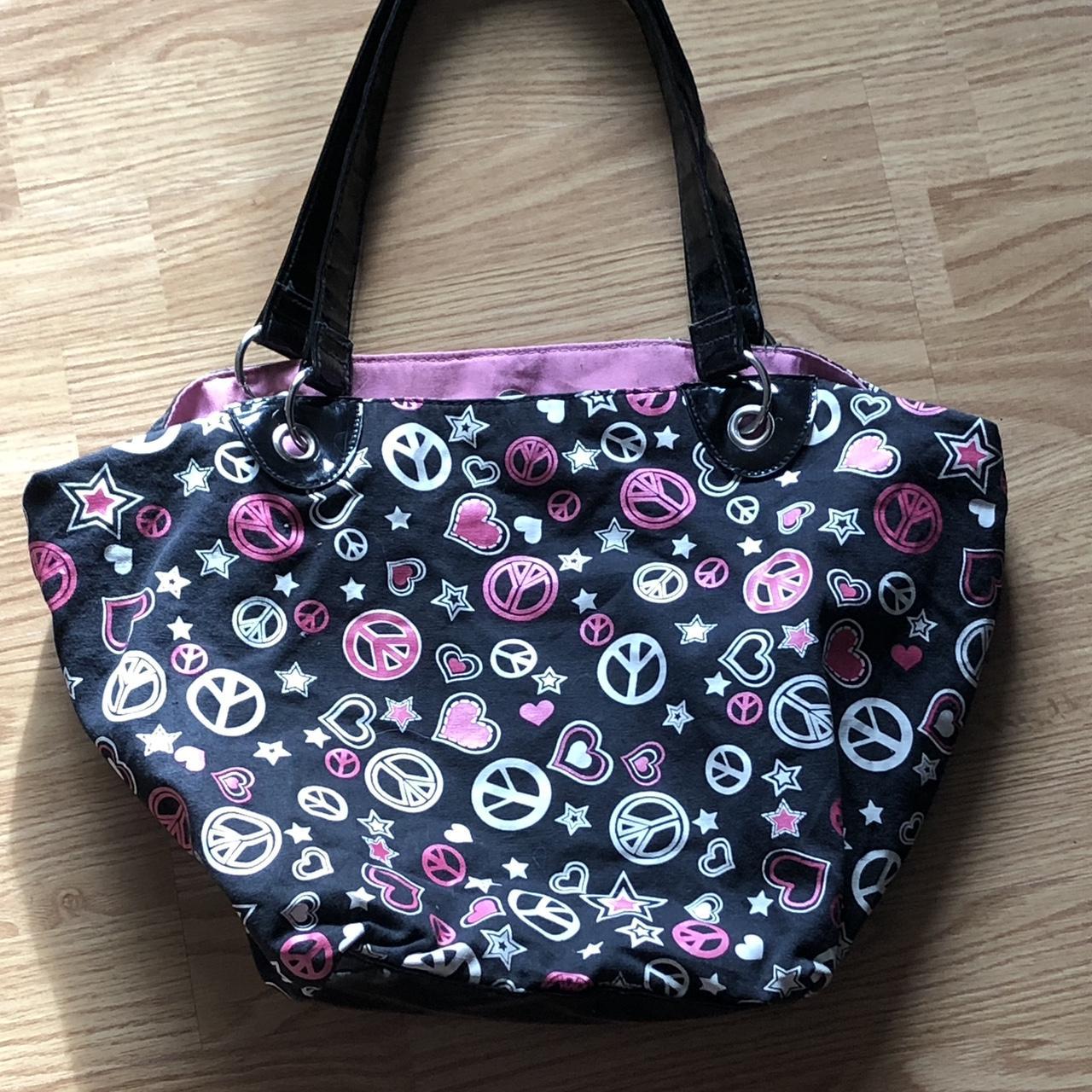 Y2K multi-coloured peace sign tote bag #kidcore #y2k... | Depop