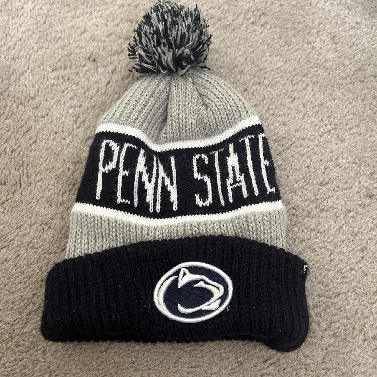 Penn State Nittany Lions grey and black beanie... - Depop