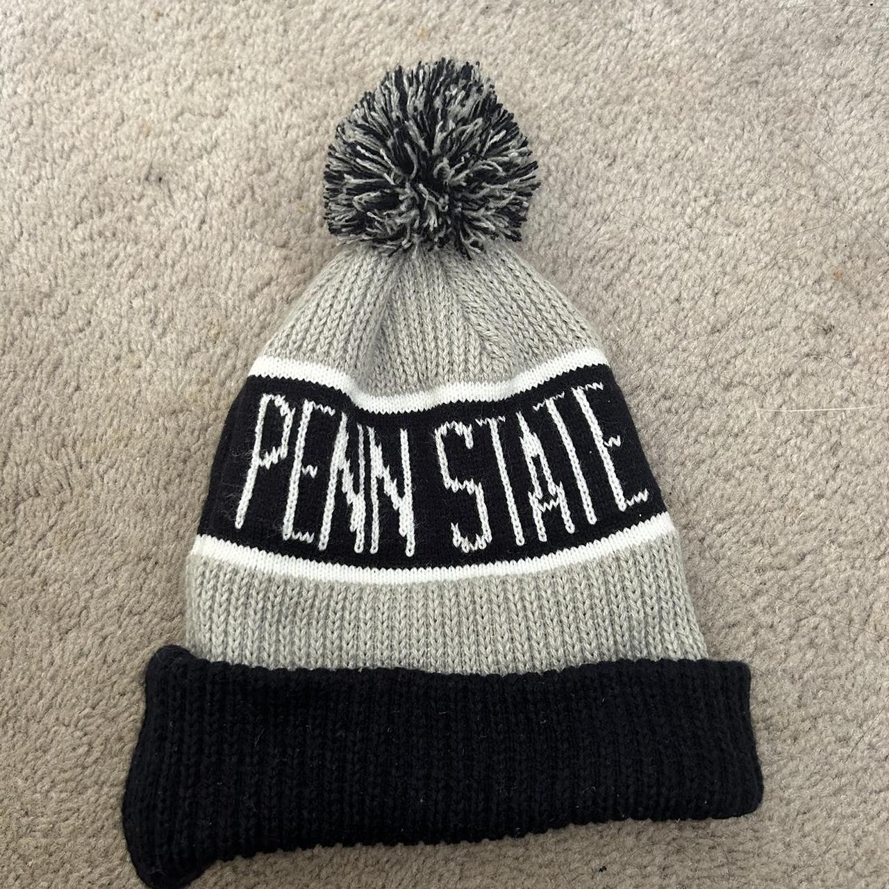 Penn State Nittany Lions grey and black beanie... - Depop